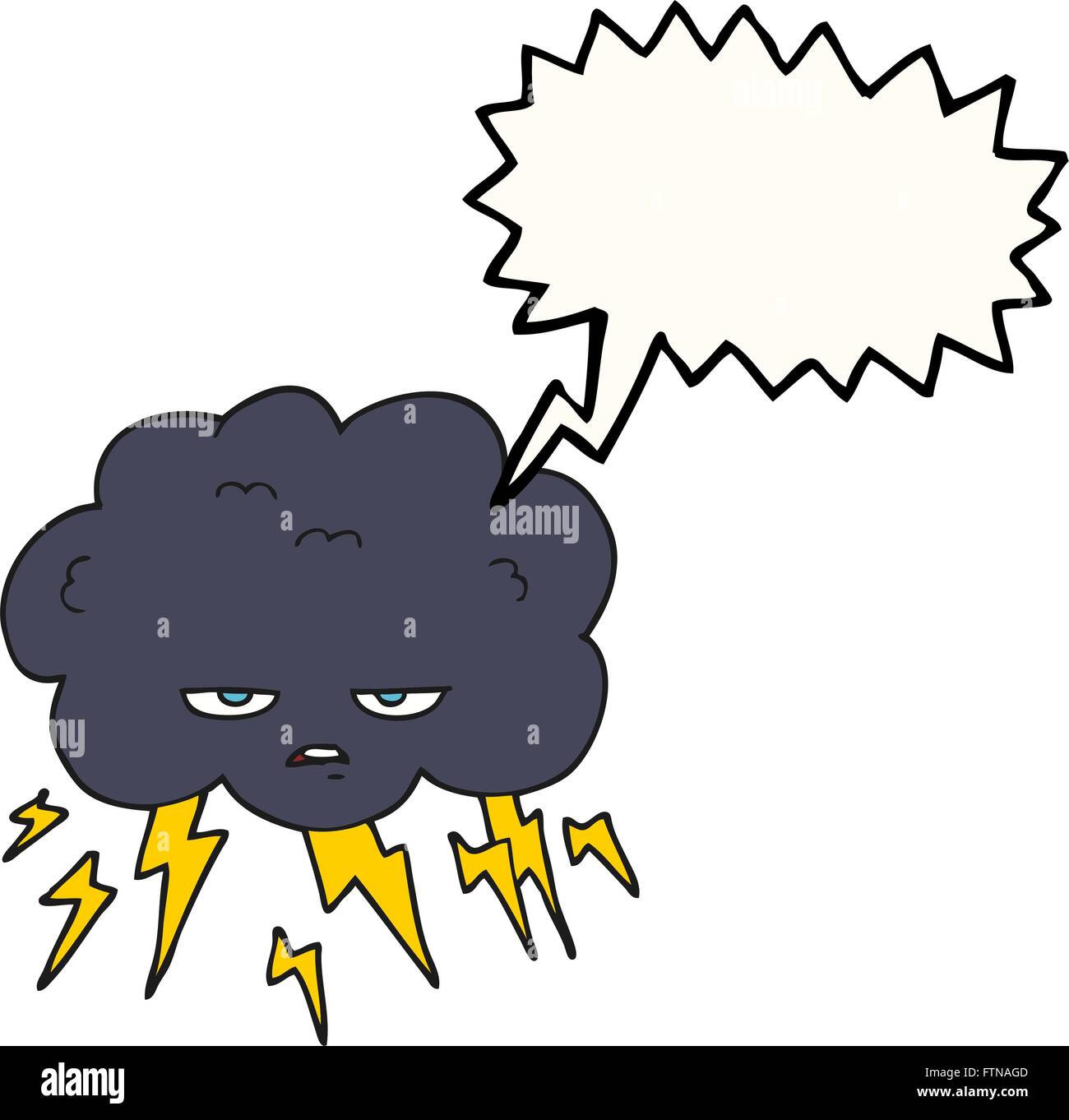 freehand drawn speech bubble cartoon thundercloud Stock Vector Image ...