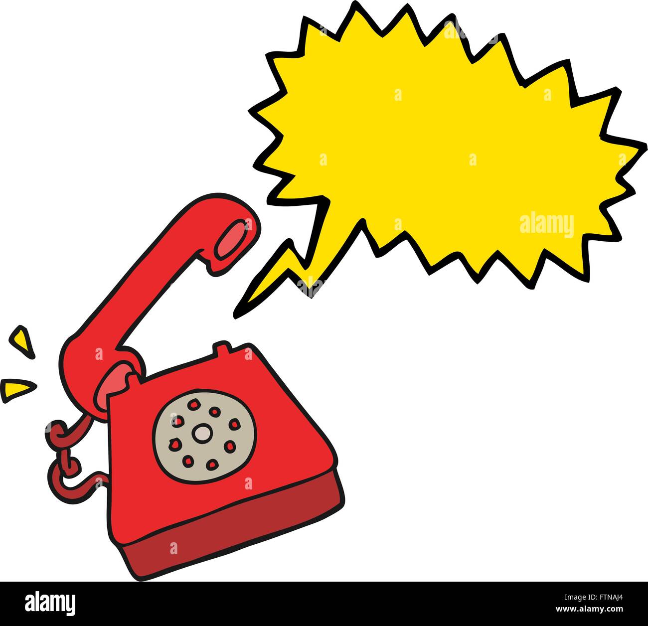 freehand drawn speech bubble cartoon ringing telephone Stock Vector ...