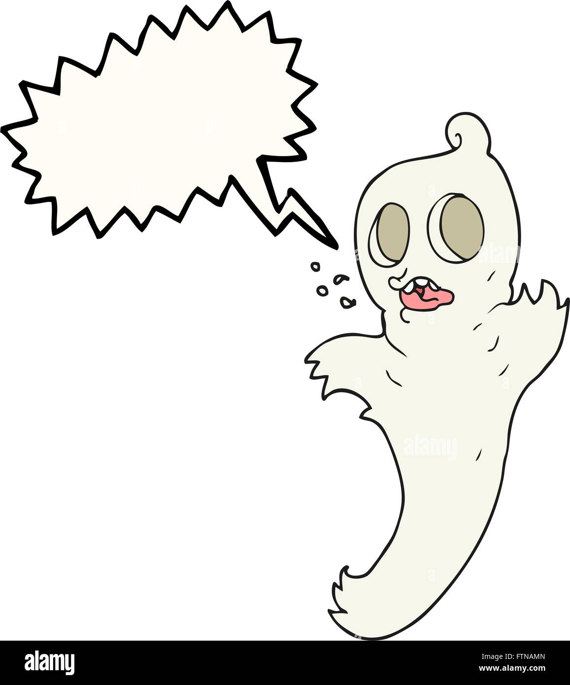 freehand drawn speech bubble cartoon ghost Stock Vector Image & Art - Alamy