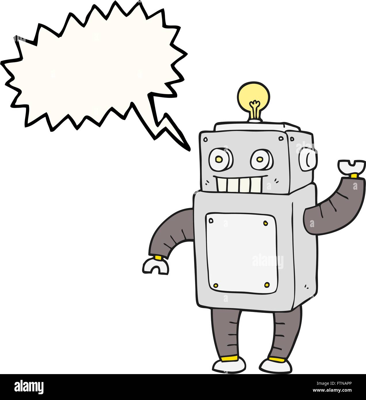 freehand drawn speech bubble cartoon robot Stock Vector Image & Art - Alamy