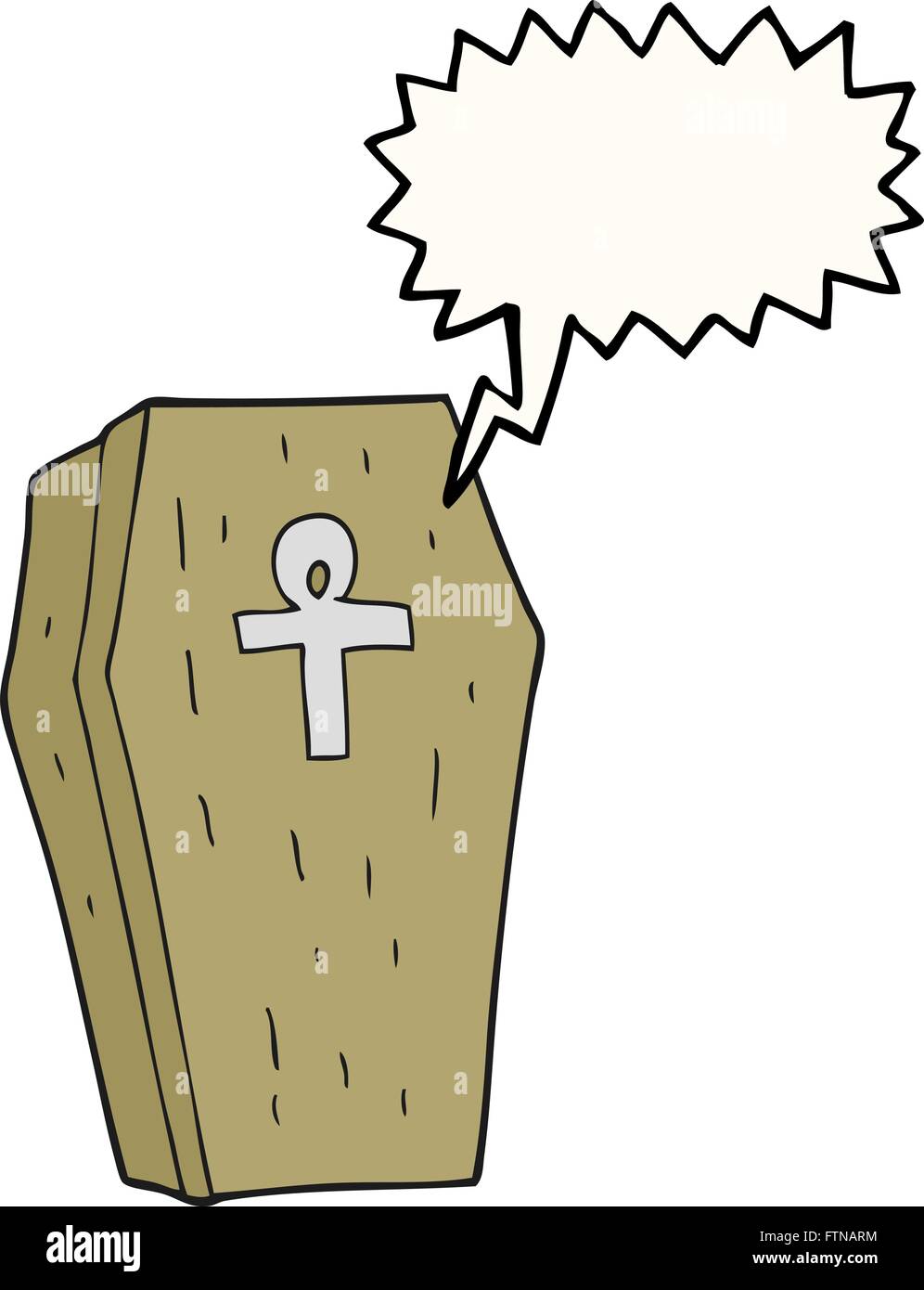 freehand drawn speech bubble cartoon spooky coffin Stock Vector Image ...