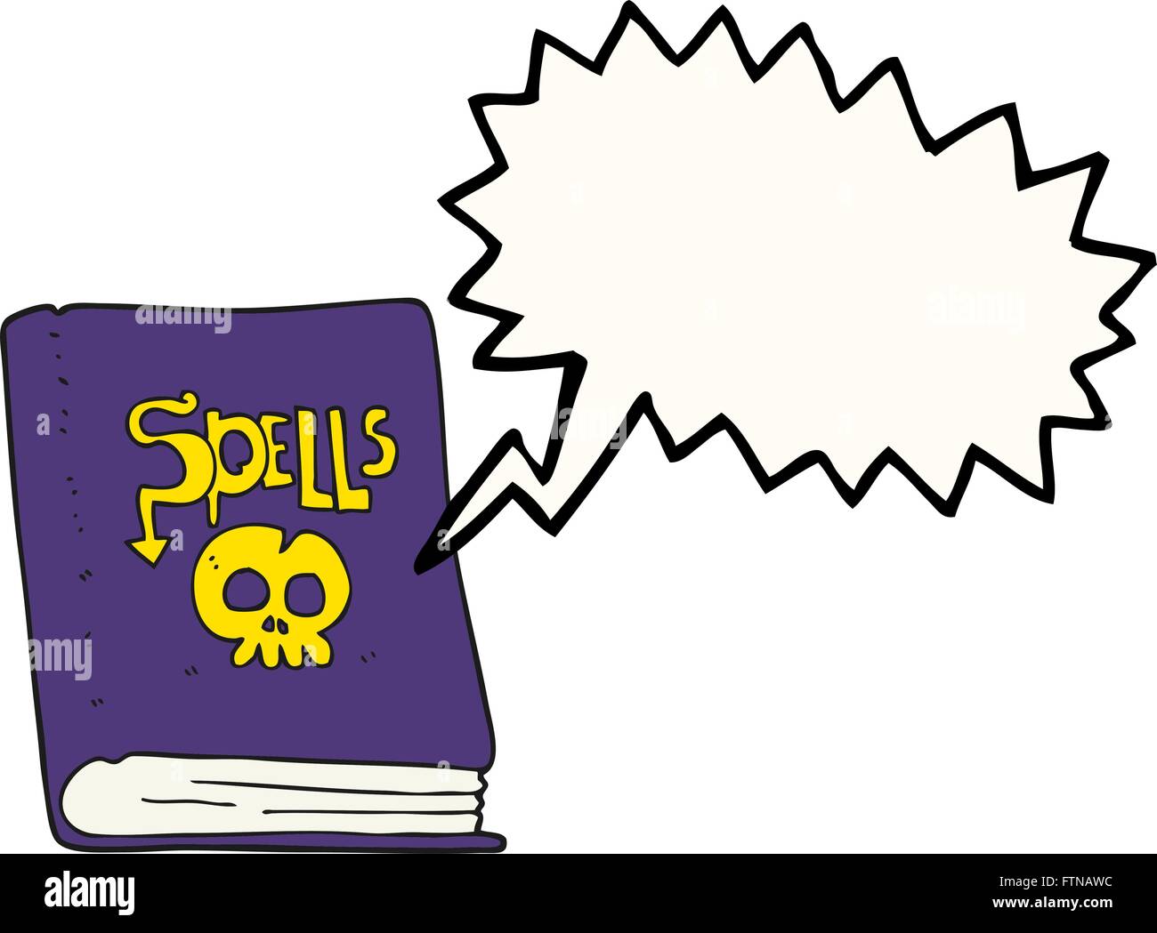 freehand drawn speech bubble cartoon spell book Stock Vector Image ...