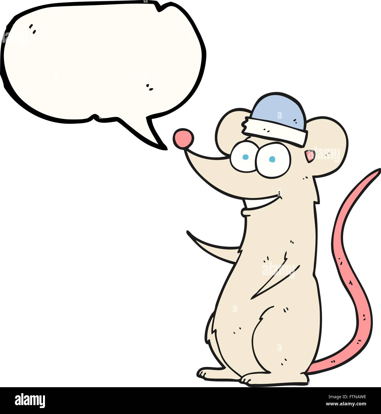 freehand drawn speech bubble cartoon happy mouse Stock Vector Image ...