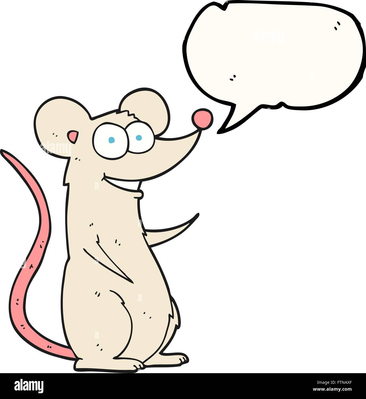 freehand drawn speech bubble cartoon happy mouse Stock Vector Image ...
