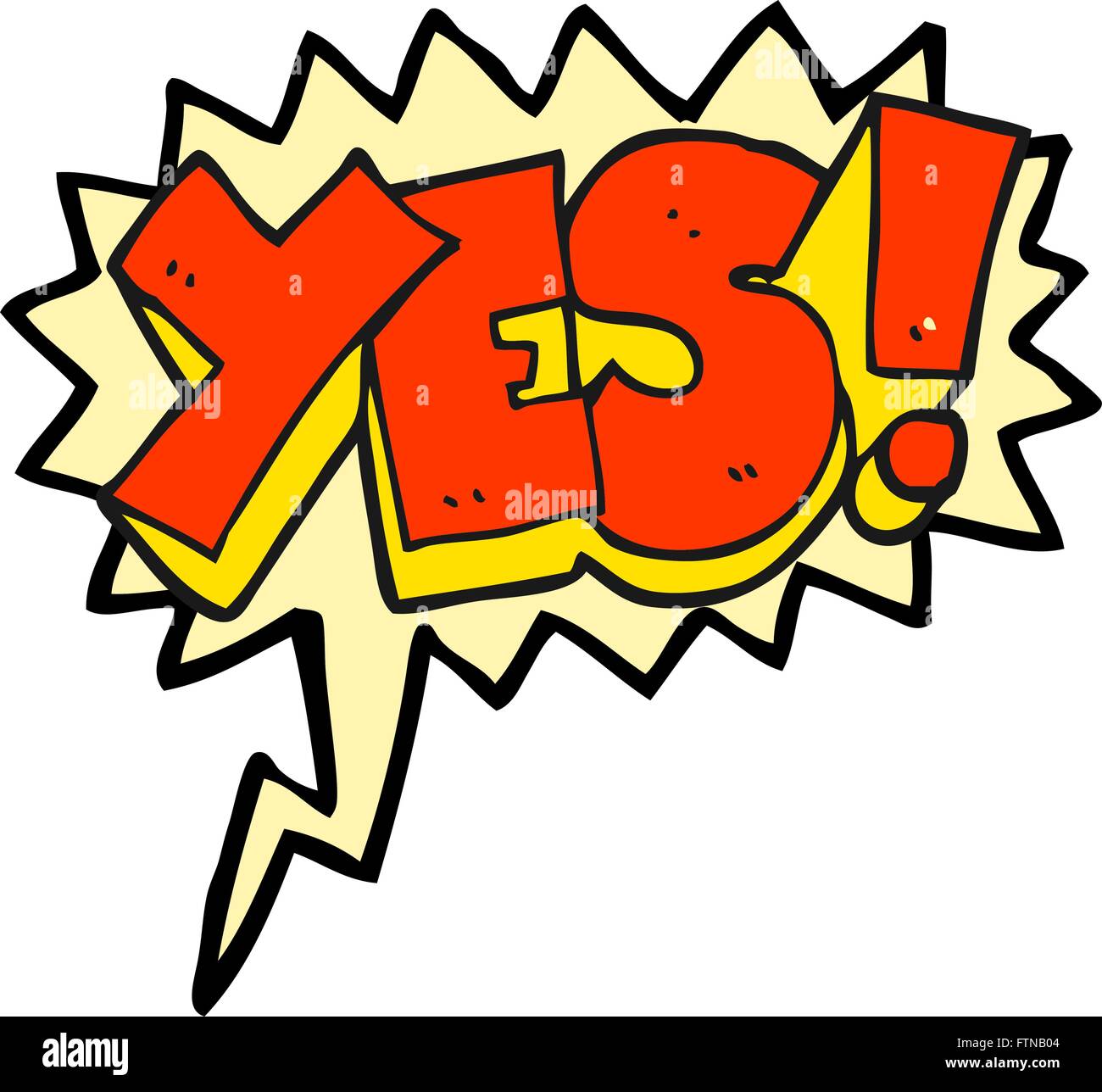 freehand drawn speech bubble cartoon yes symbol Stock Vector Image ...