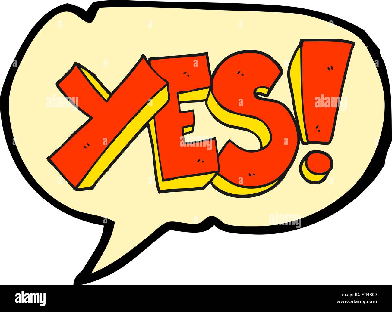 Freehand retro cartoon yes symbol hi-res stock photography and images ...