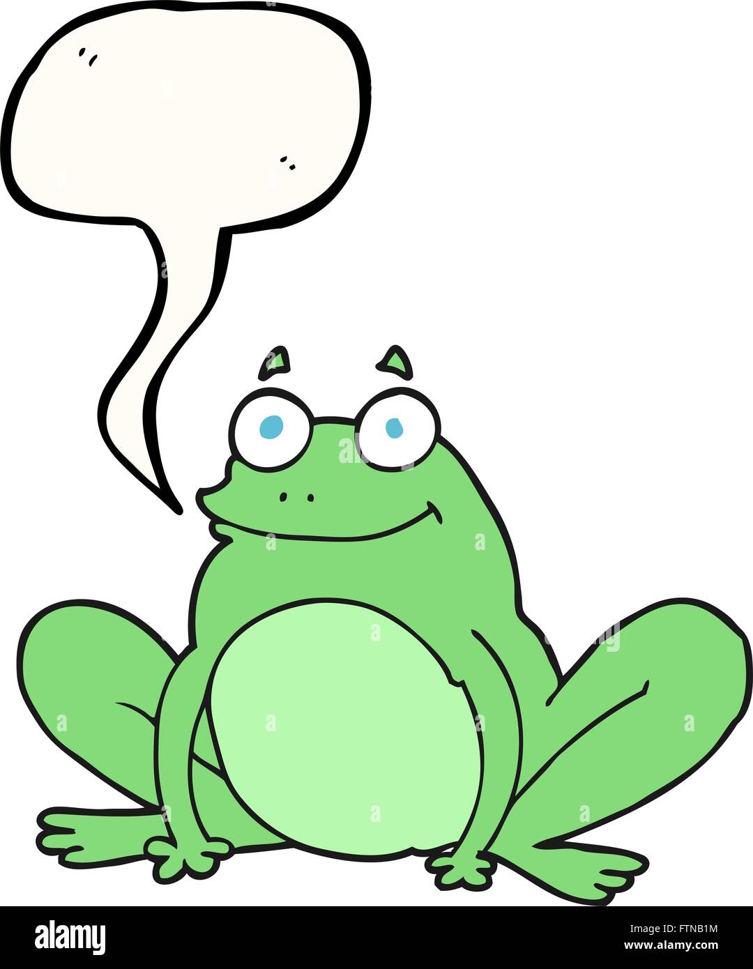 freehand drawn speech bubble cartoon happy frog Stock Vector Image ...