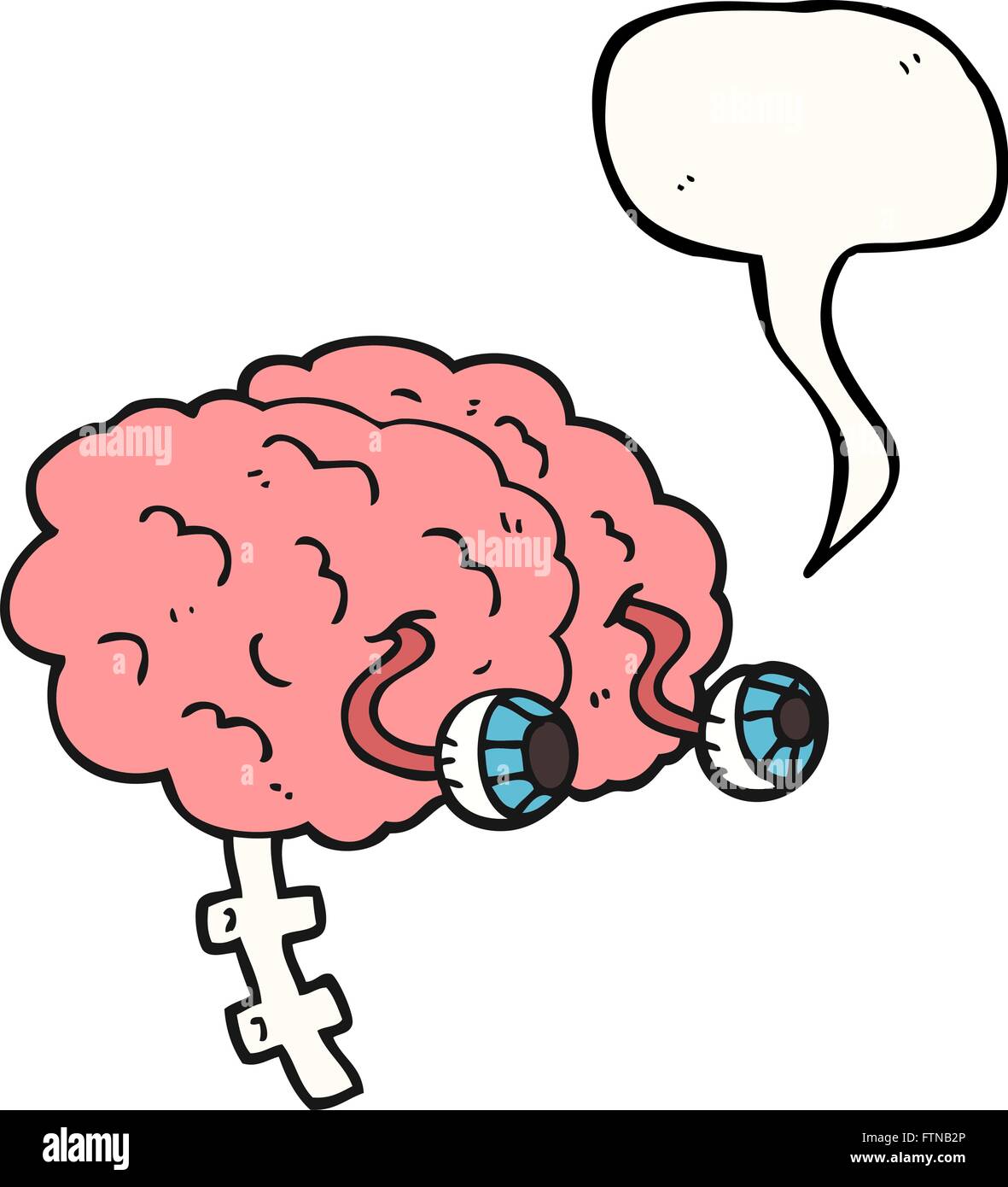 freehand drawn speech bubble cartoon brain Stock Vector Image & Art - Alamy