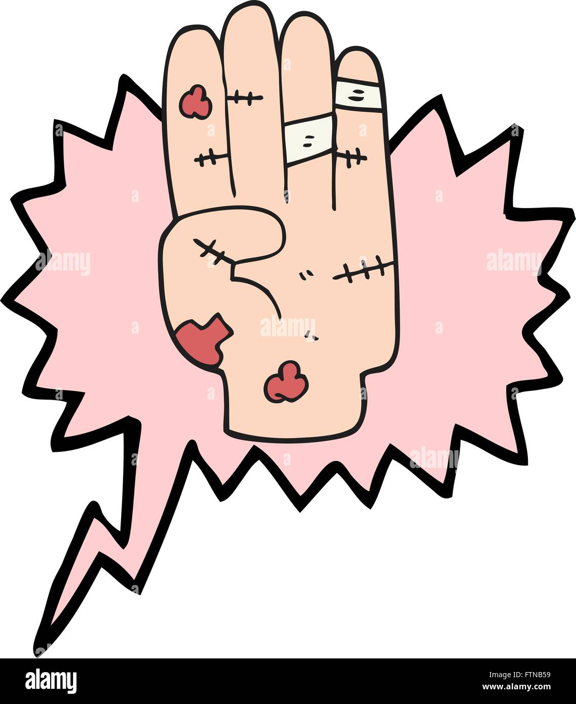 Smashed Hand Cartoon