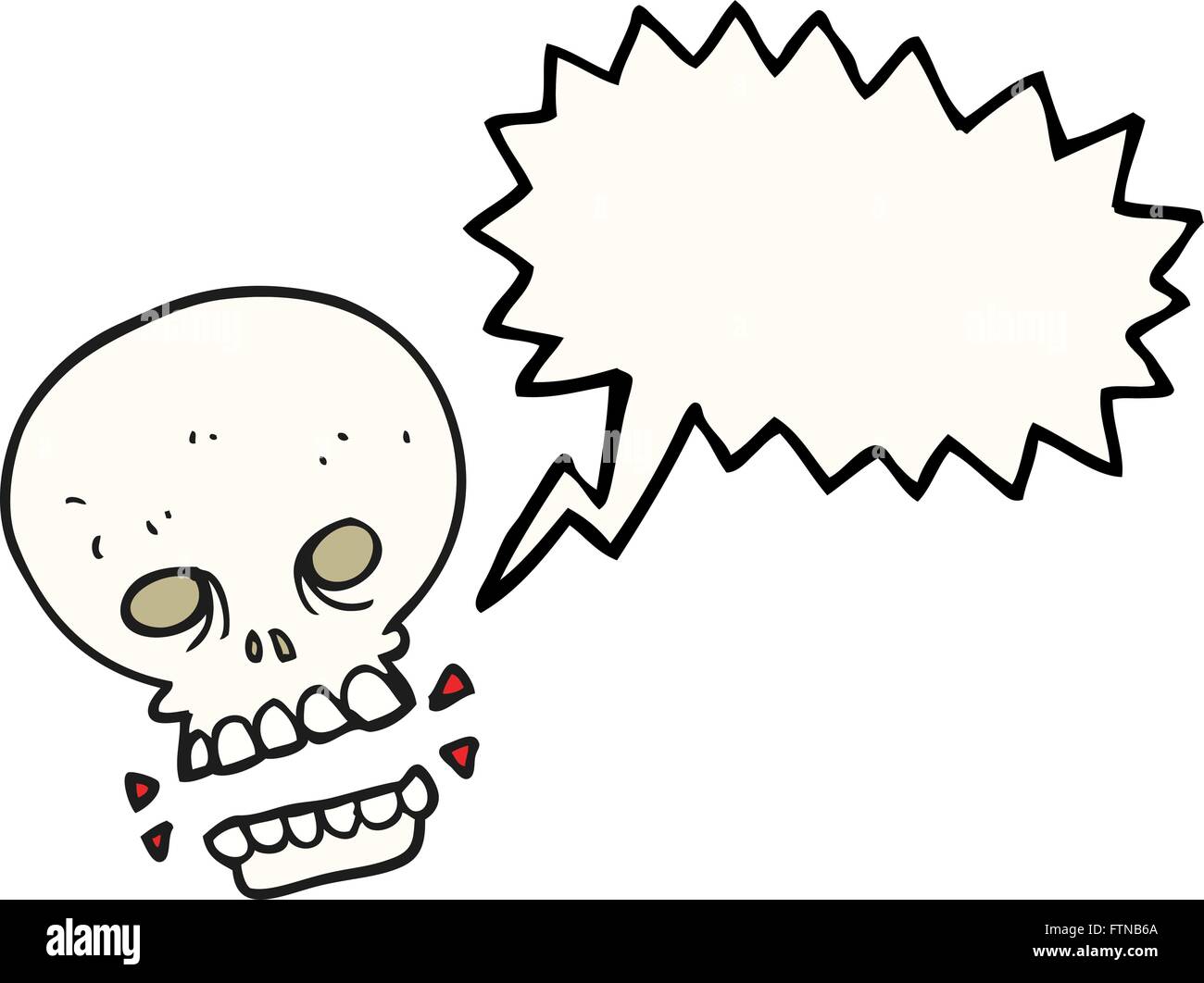 freehand drawn speech bubble cartoon scary skull Stock Vector Image ...