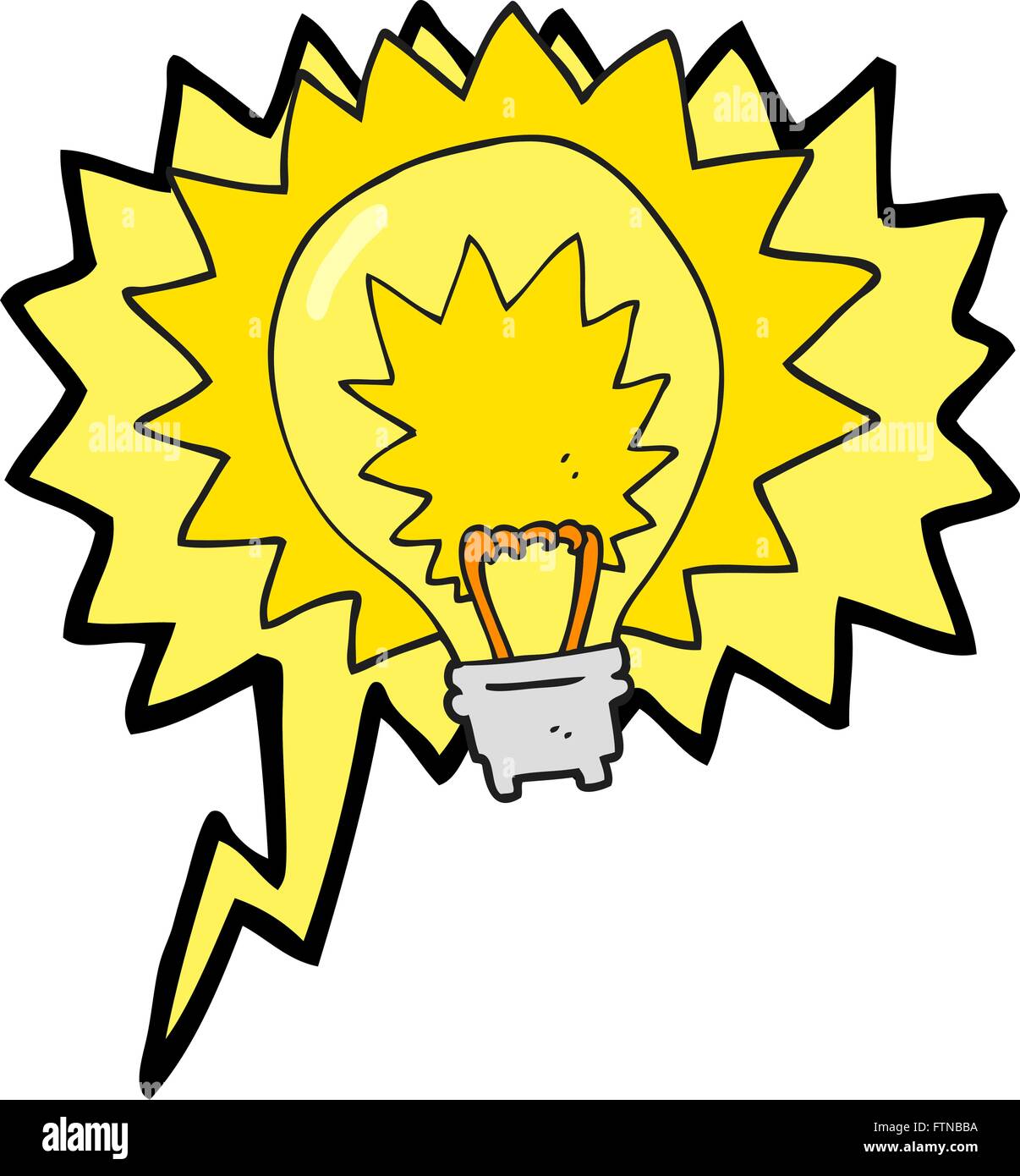 freehand drawn speech bubble cartoon light bulb shining Stock Vector ...