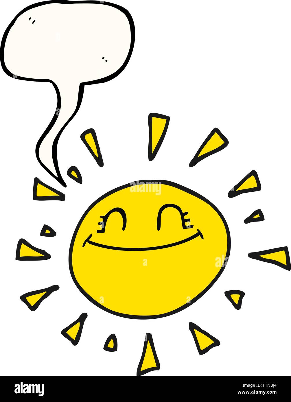happy freehand drawn speech bubble cartoon sun Stock Vector Image & Art ...