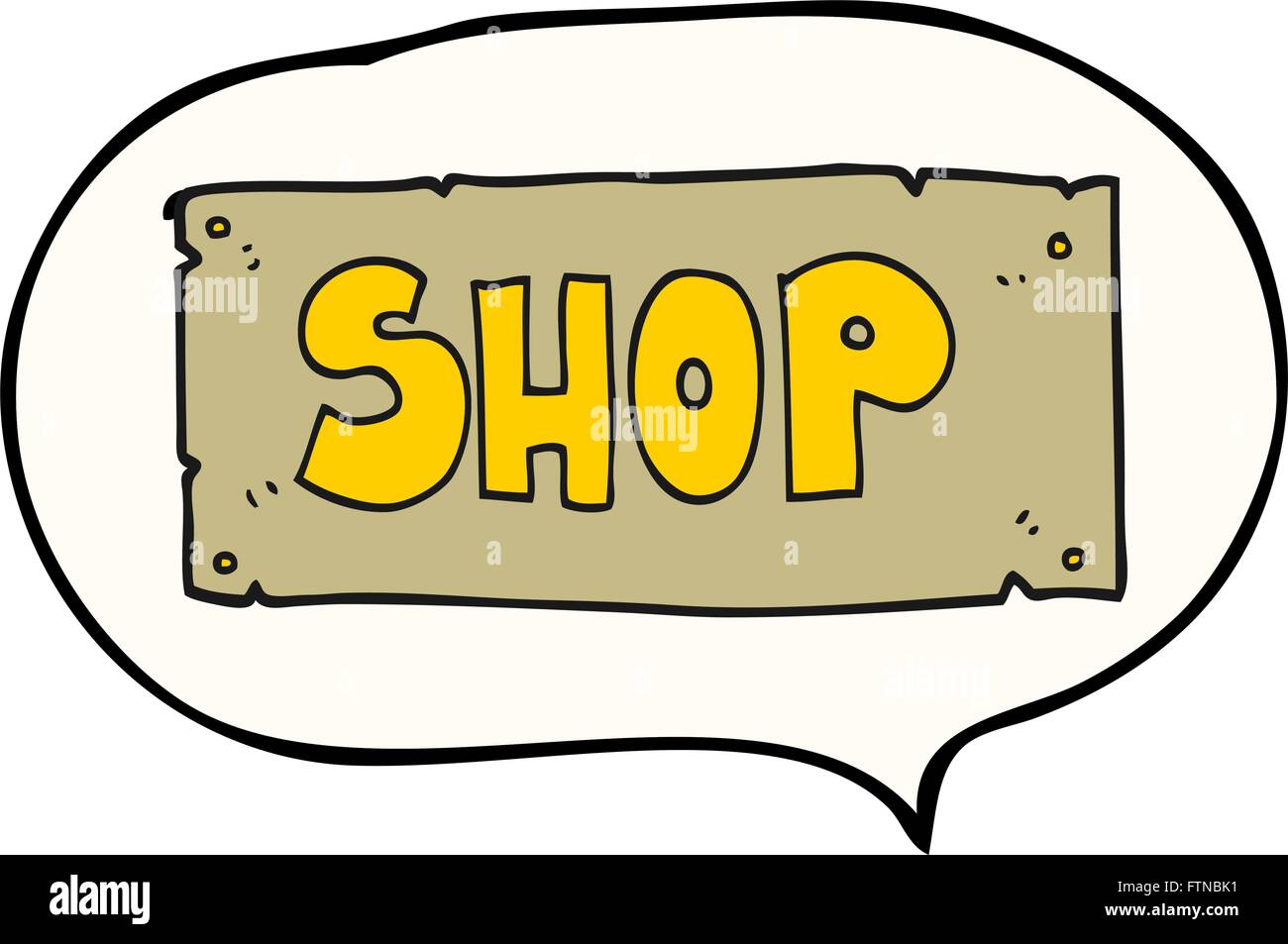 freehand drawn speech bubble cartoon shop sign Stock Vector Image & Art ...