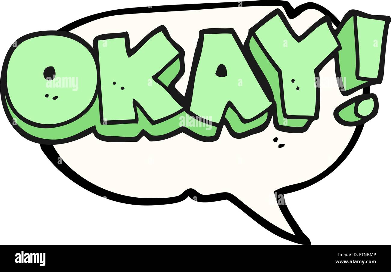 freehand drawn speech bubble cartoon okay symbol Stock Vector Image ...