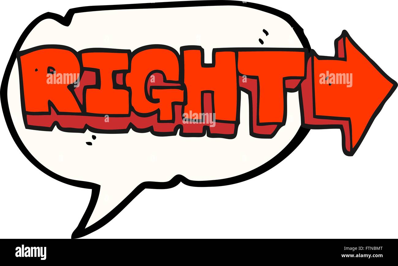 freehand drawn speech bubble cartoon right symbol Stock Vector Image ...