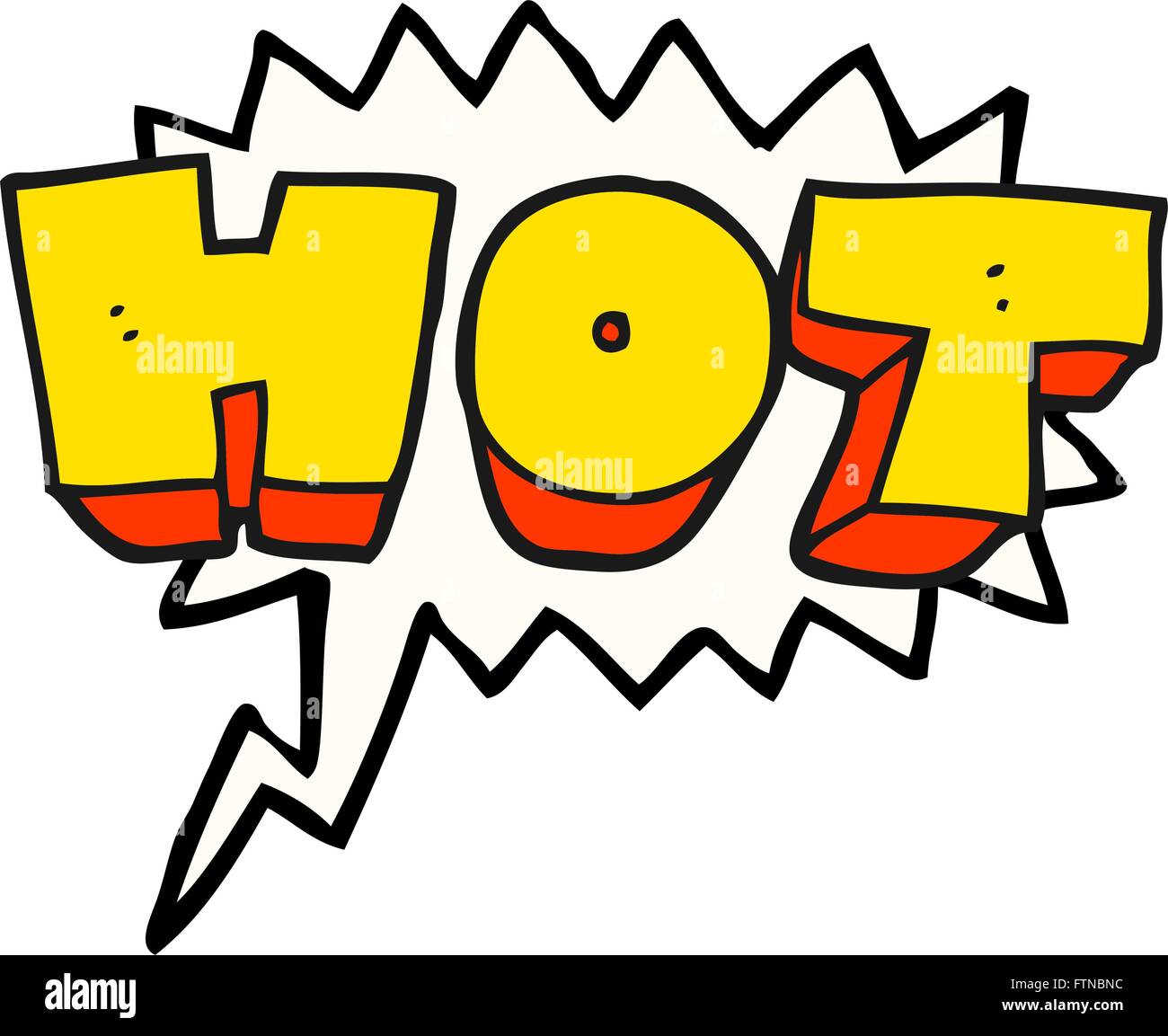 freehand drawn speech bubble cartoon word hot Stock Vector Image & Art ...