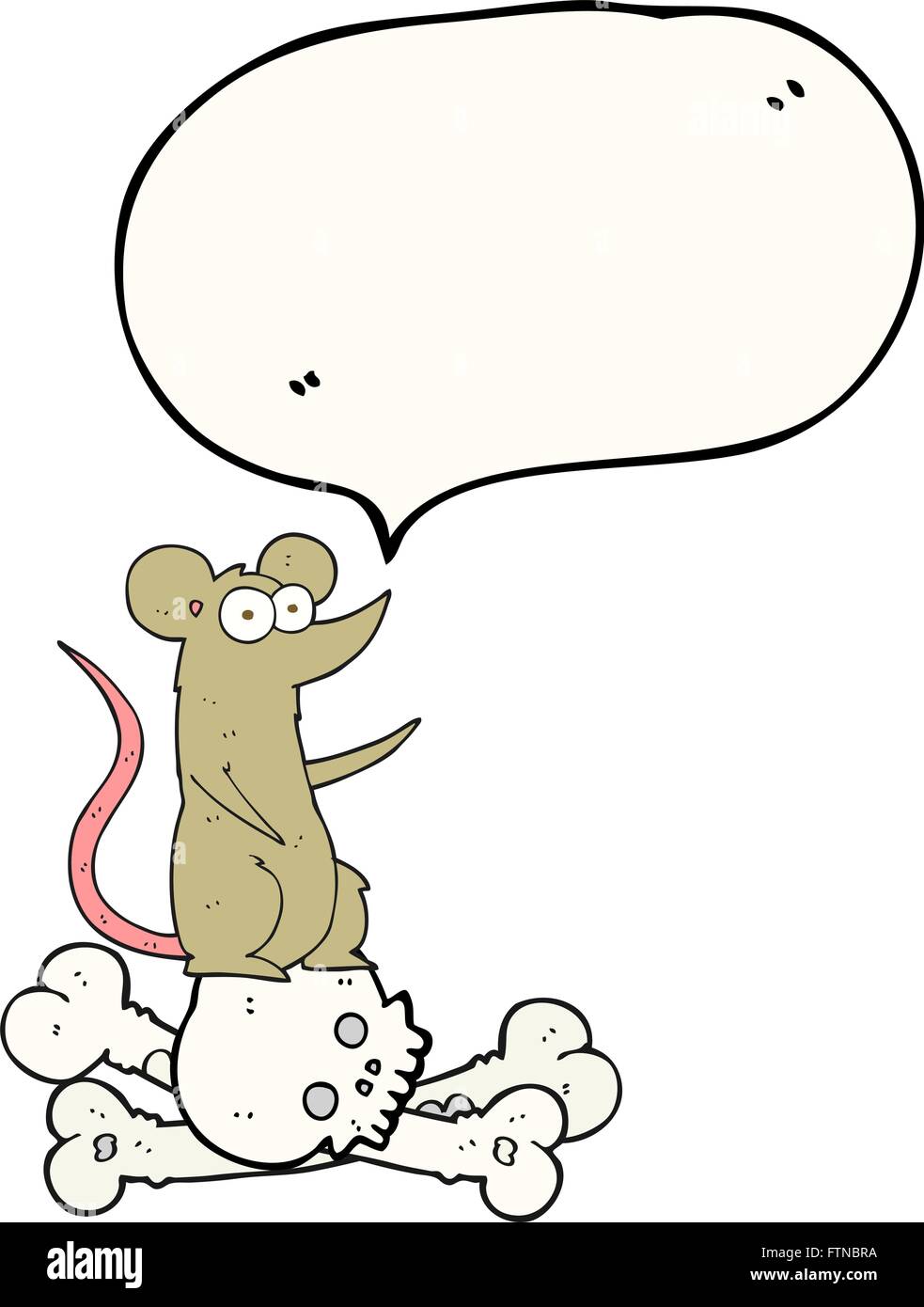freehand drawn speech bubble cartoon rat on bones Stock Vector Image ...