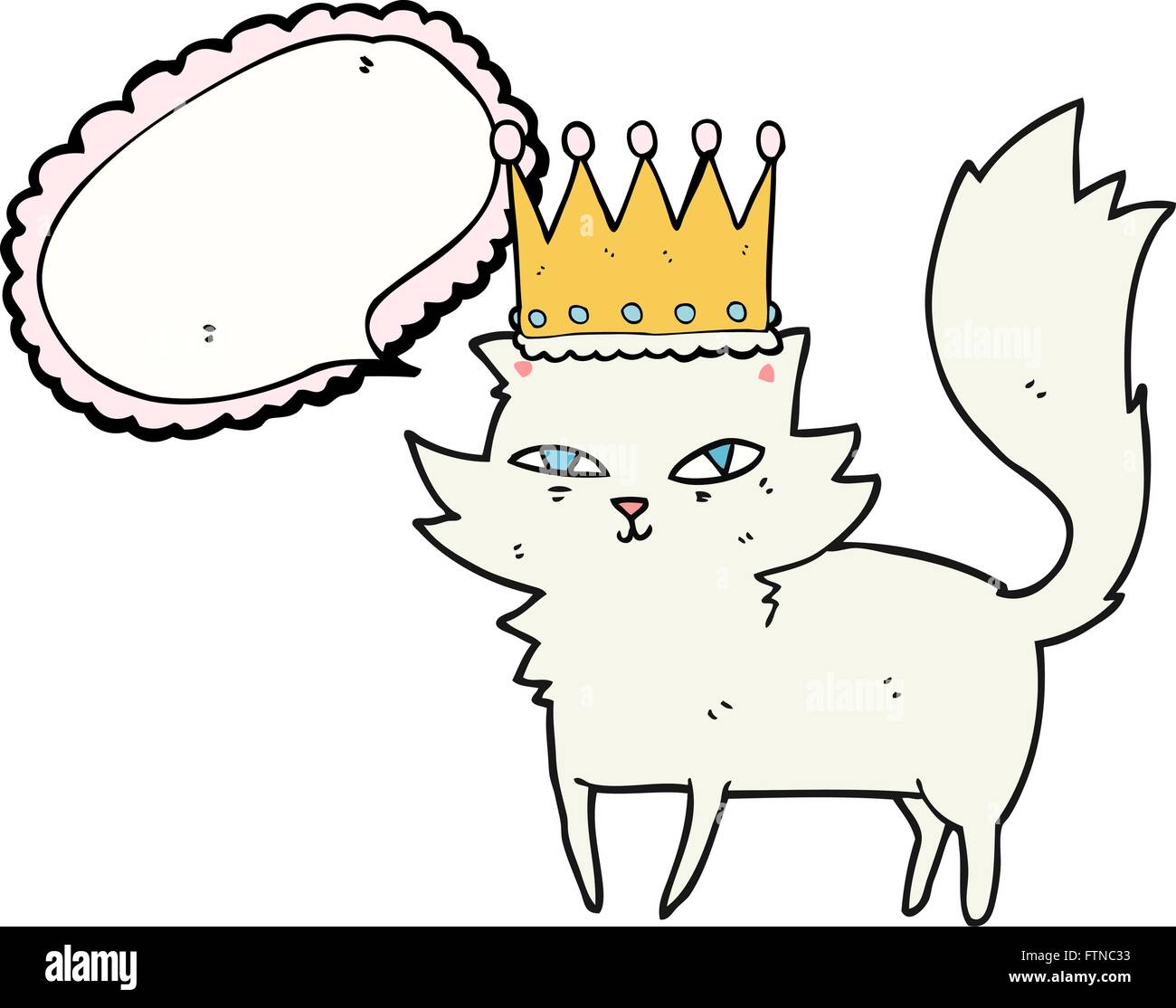 freehand drawn speech bubble cartoon posh cat Stock Vector Image & Art ...
