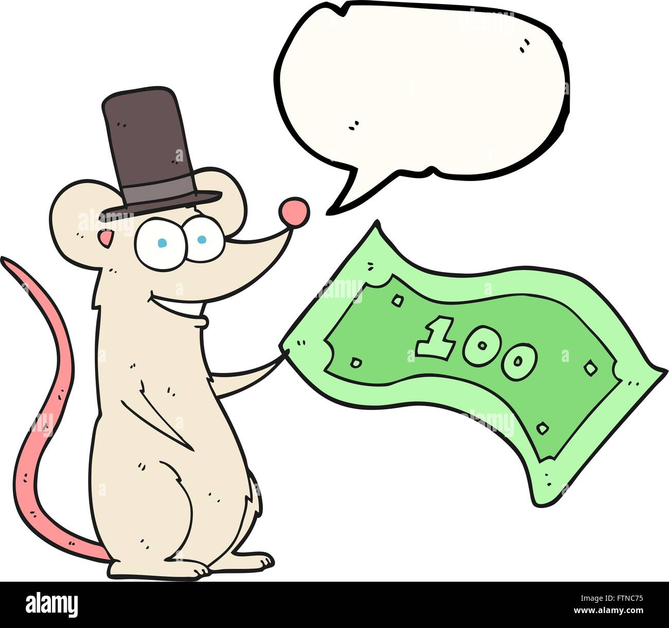 freehand drawn speech bubble cartoon rich mouse Stock Vector Image ...