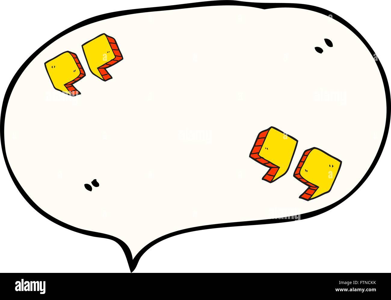 freehand drawn speech bubble cartoon quotation marks Stock Vector Image ...