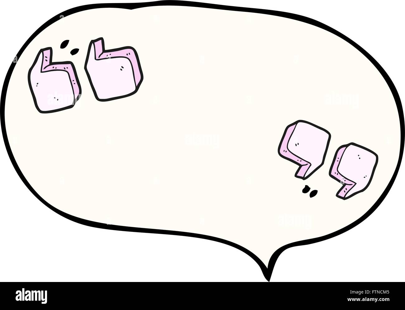 freehand drawn speech bubble cartoon quotation marks Stock Vector Image ...