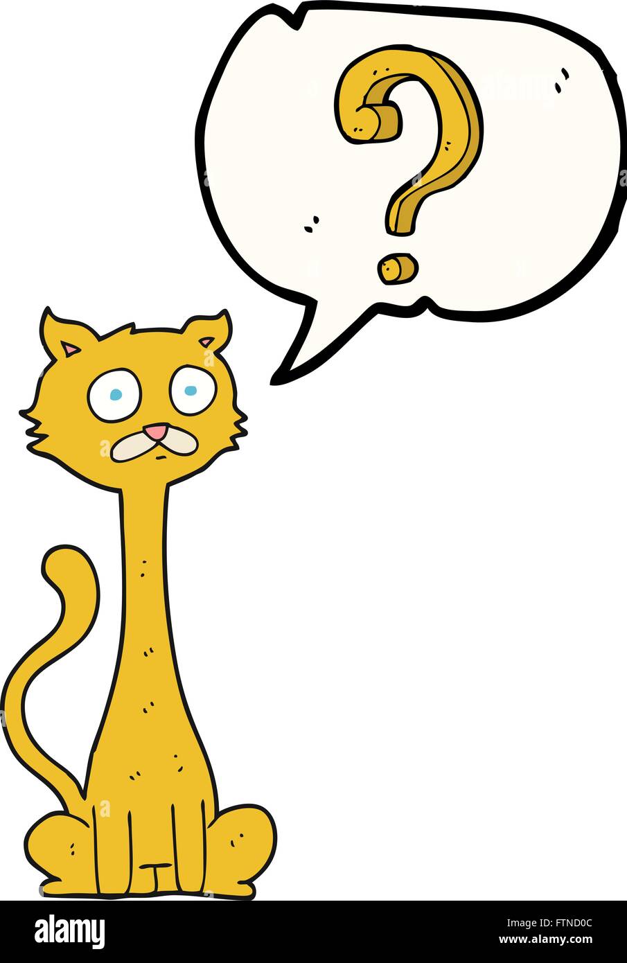 freehand drawn speech bubble cartoon curious cat Stock Vector Image ...