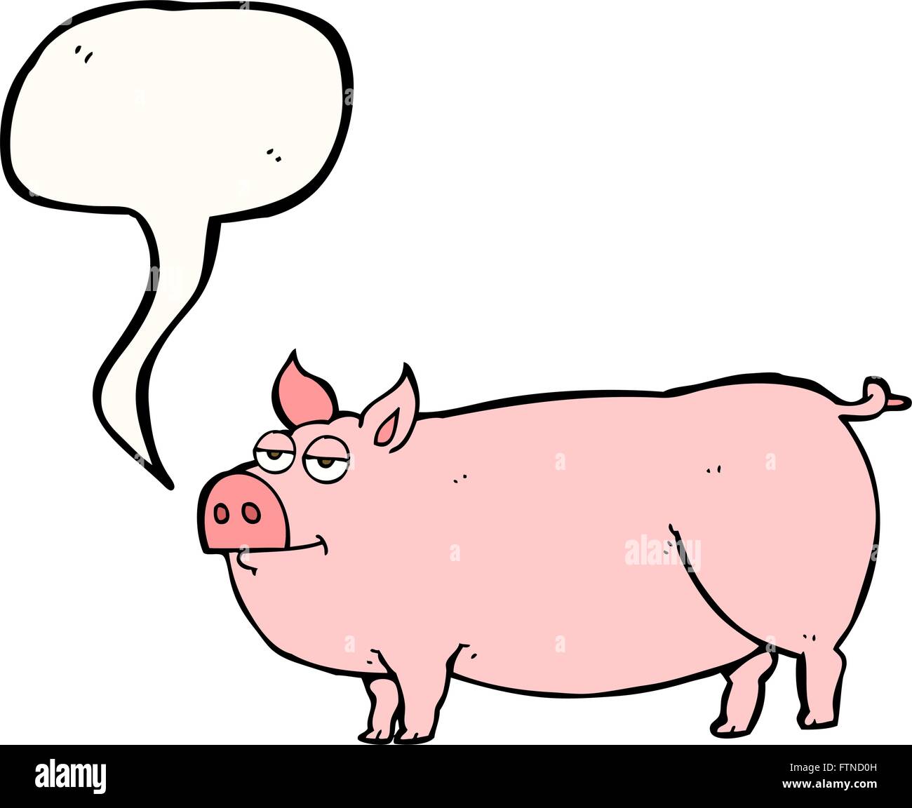 freehand drawn speech bubble cartoon huge pig Stock Vector Image & Art ...