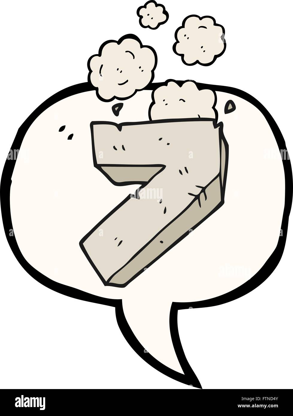 freehand drawn speech bubble cartoon stone number seven Stock Vector ...