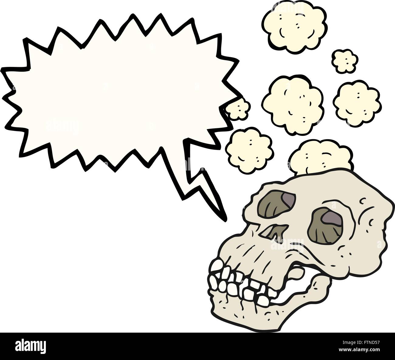 freehand drawn speech bubble cartoon ancient skull Stock Vector Image ...