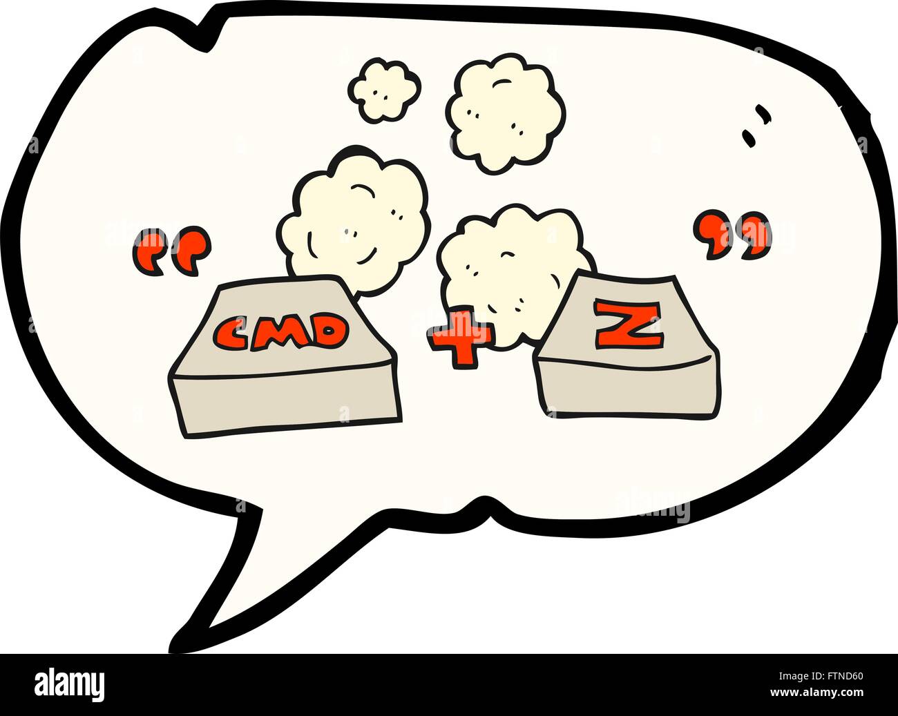 freehand drawn speech bubble cartoon command Z function Stock Vector ...