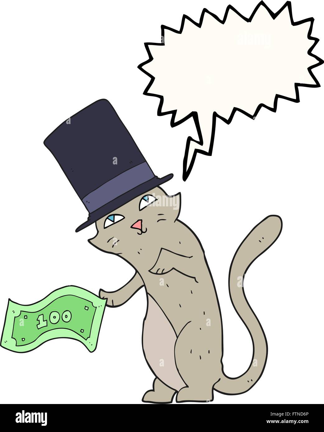 freehand drawn speech bubble cartoon rich cat Stock Vector Image & Art ...