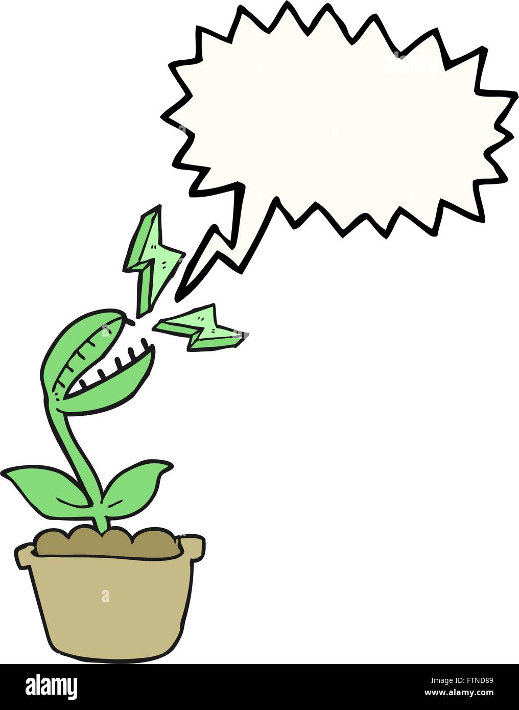 freehand drawn speech bubble cartoon venus fly trap Stock Vector Image ...