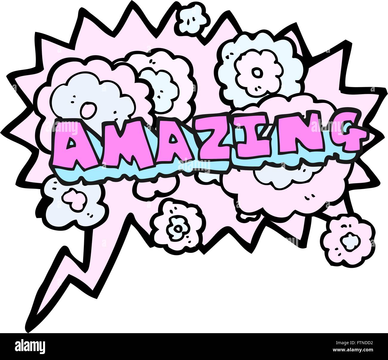 freehand drawn speech bubble cartoon amazing word Stock Vector Image ...