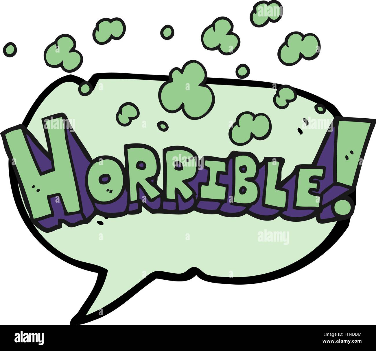 freehand drawn speech bubble cartoon word horrible Stock Vector Image ...