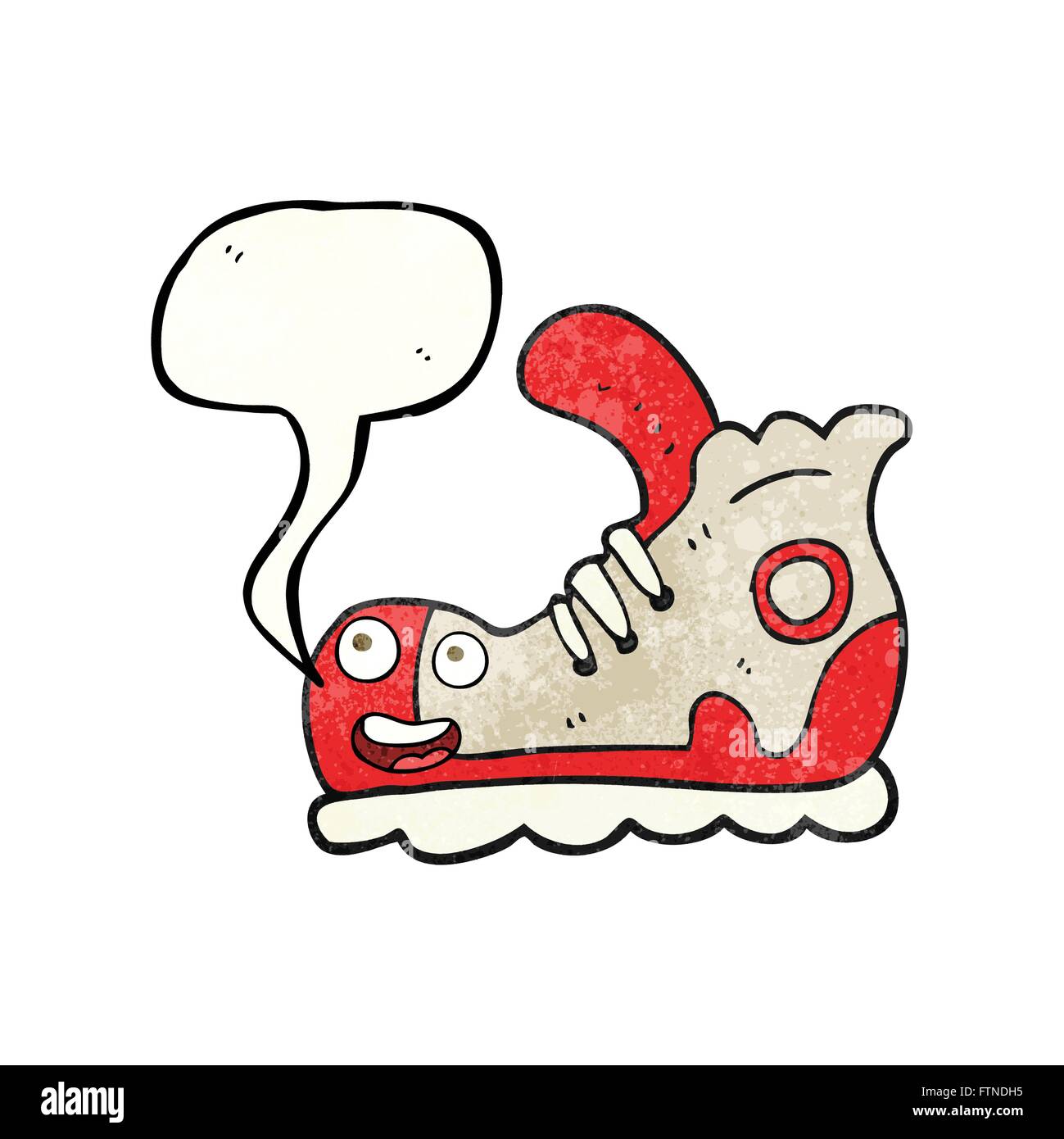 freehand speech bubble textured cartoon sneaker Stock Vector Image ...