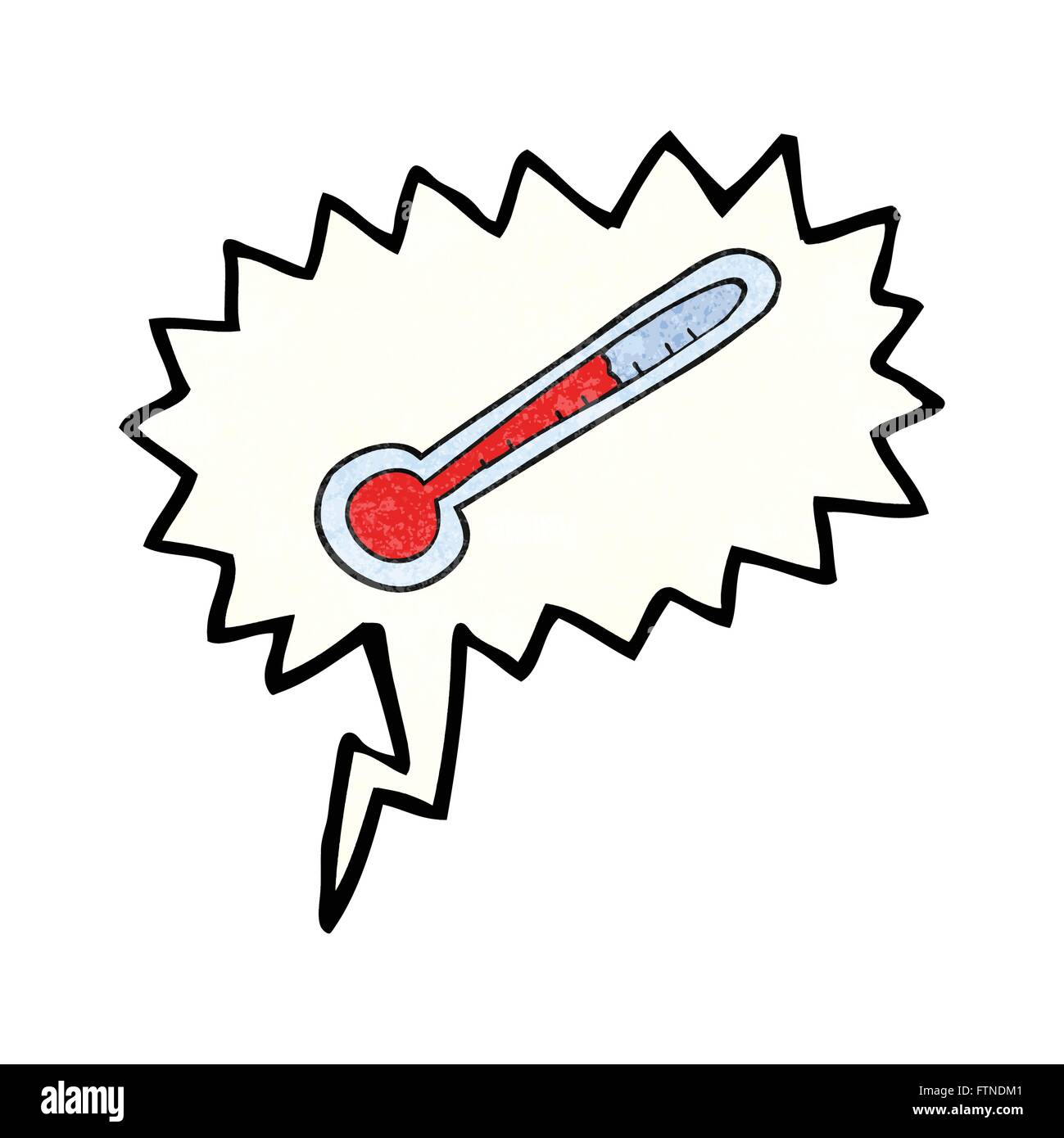 freehand speech bubble textured cartoon temperature gauge Stock Vector ...