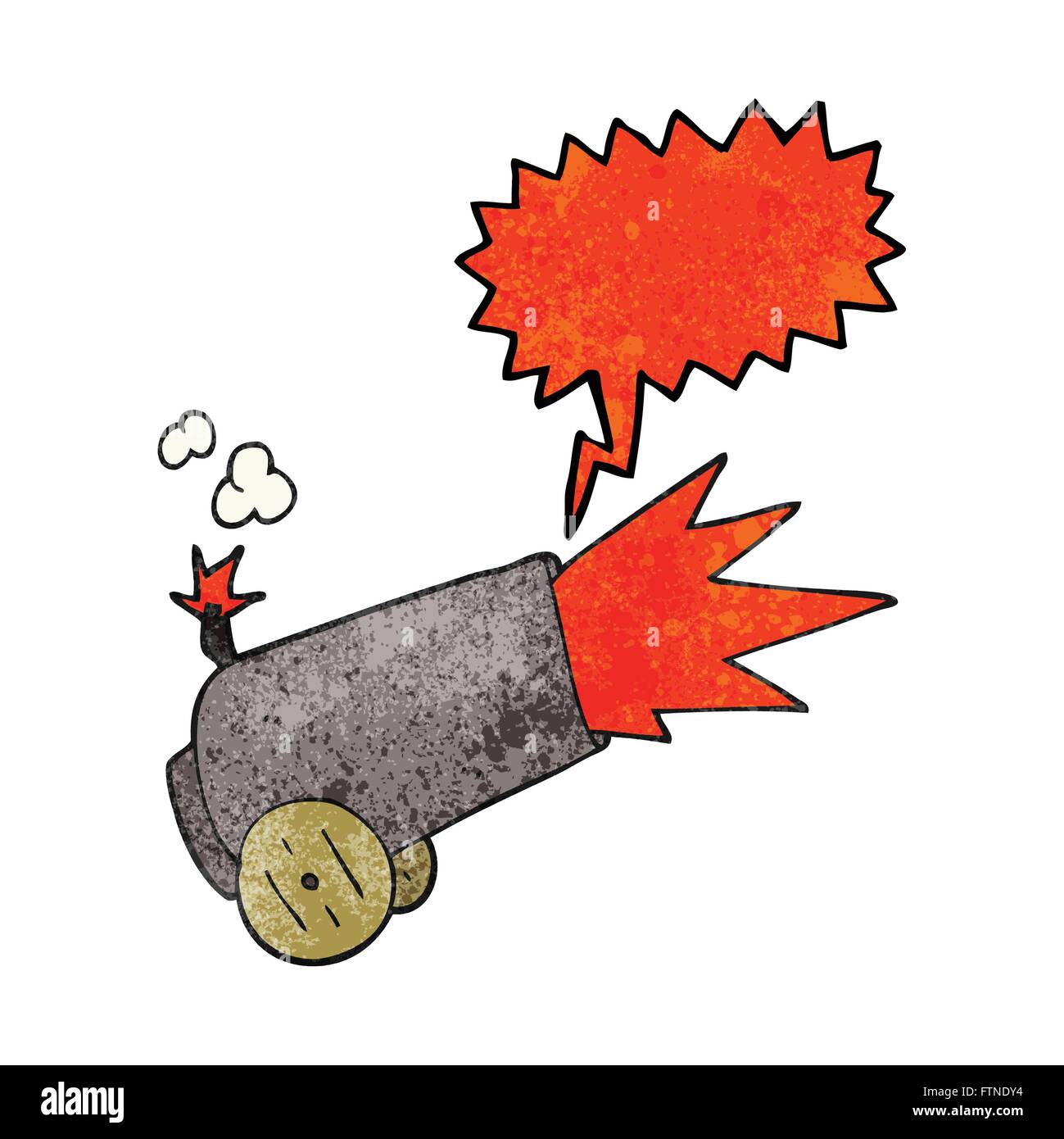 freehand speech bubble textured cartoon cannon firing Stock Vector ...