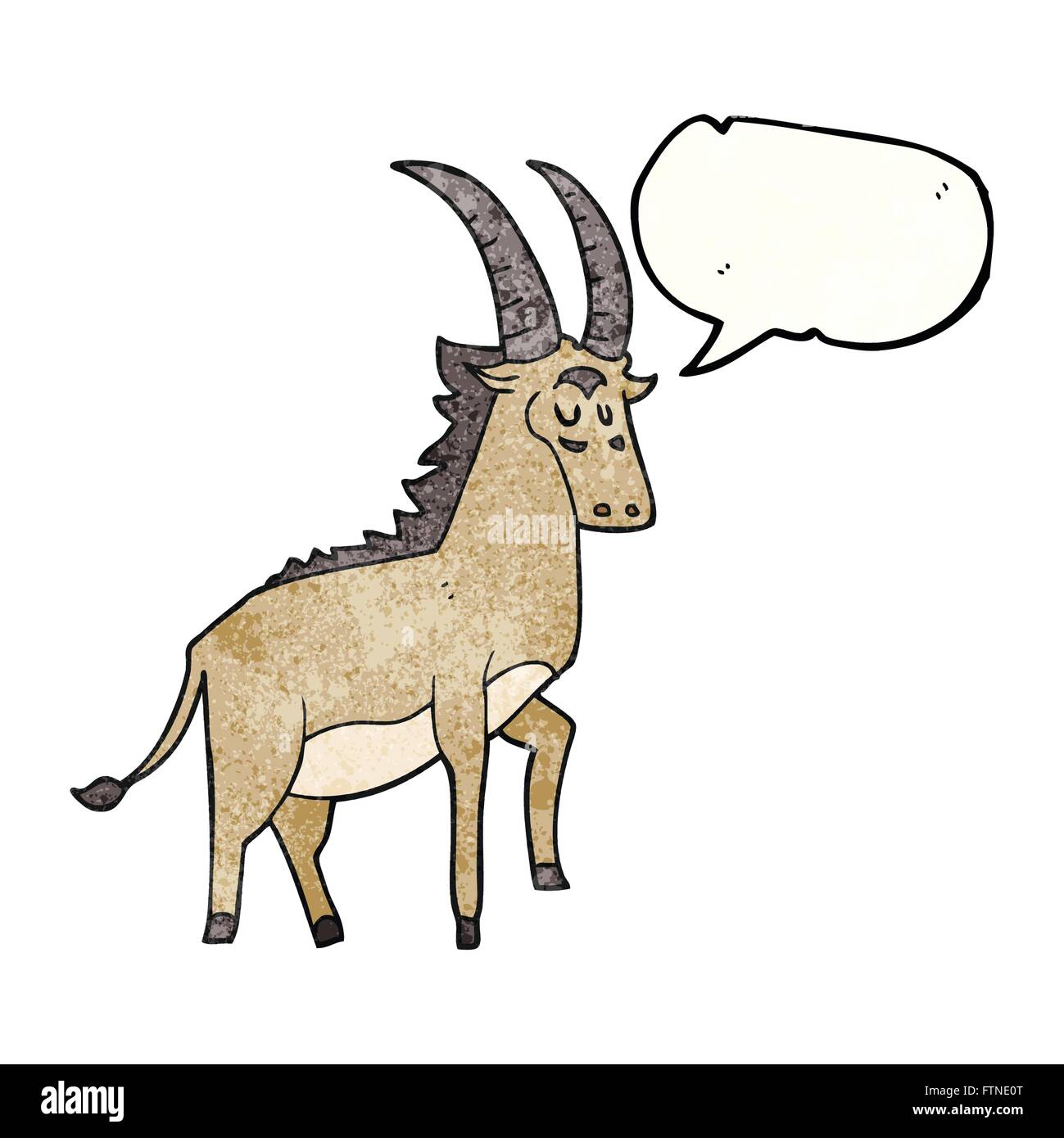 freehand speech bubble textured cartoon antelope Stock Vector Image ...