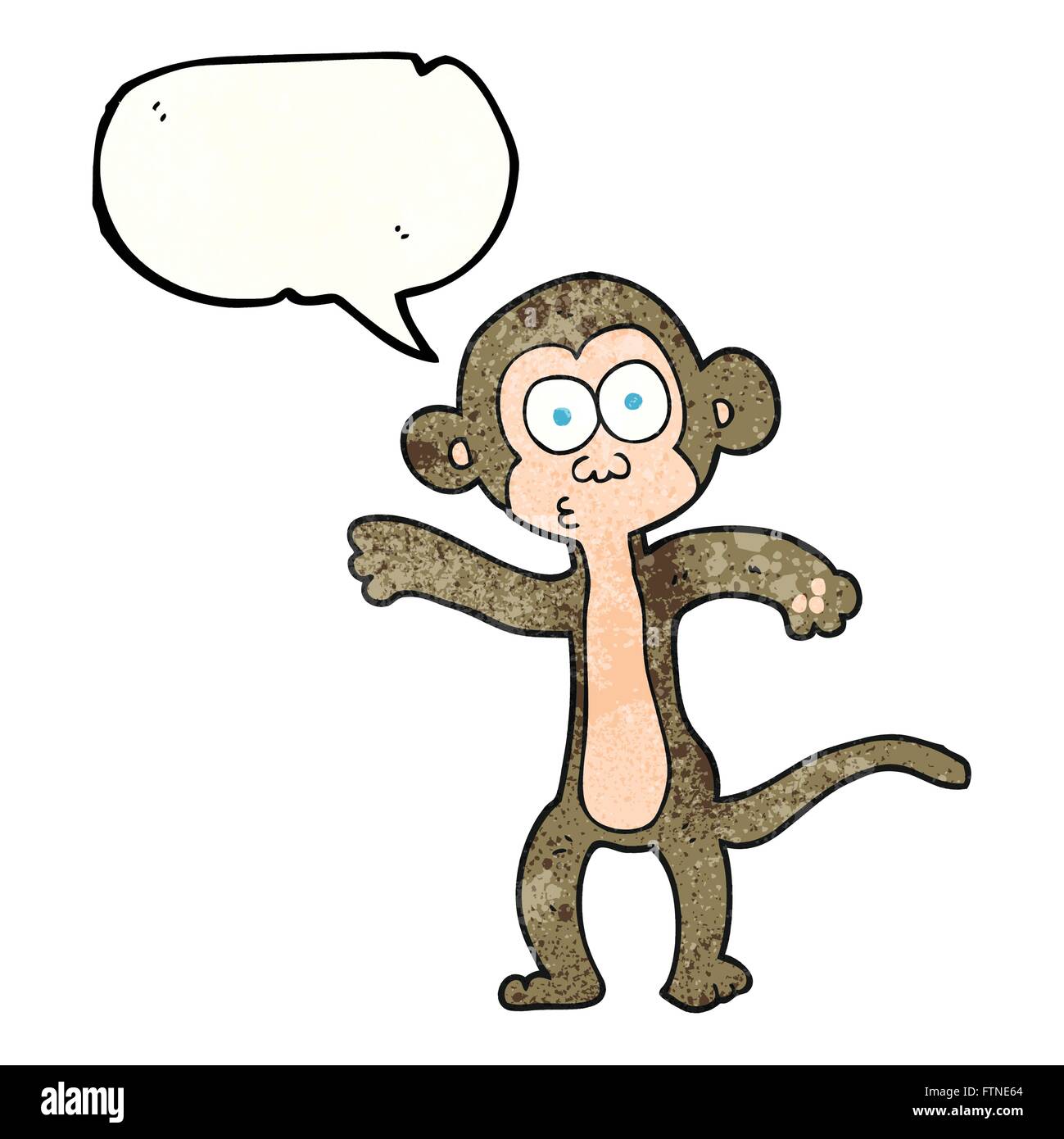 freehand speech bubble textured cartoon monkey Stock Vector Image & Art ...