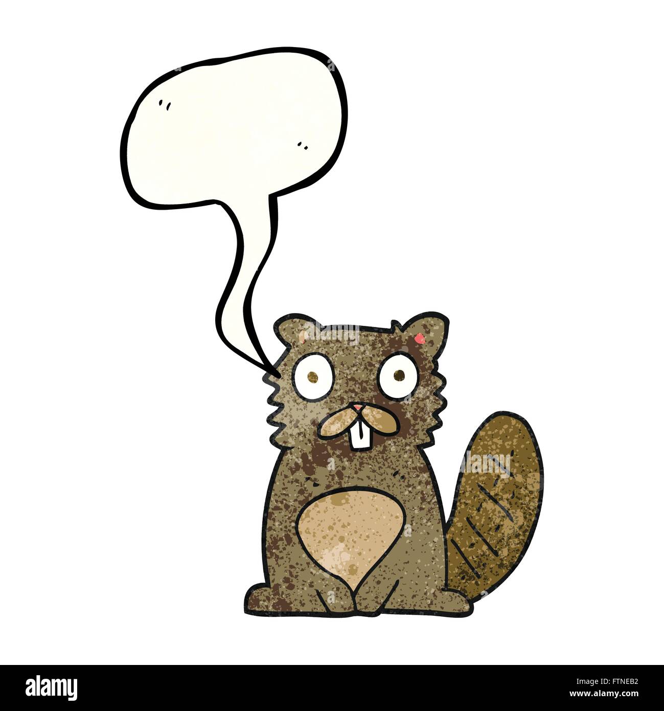 freehand speech bubble textured cartoon beaver Stock Vector Image & Art ...