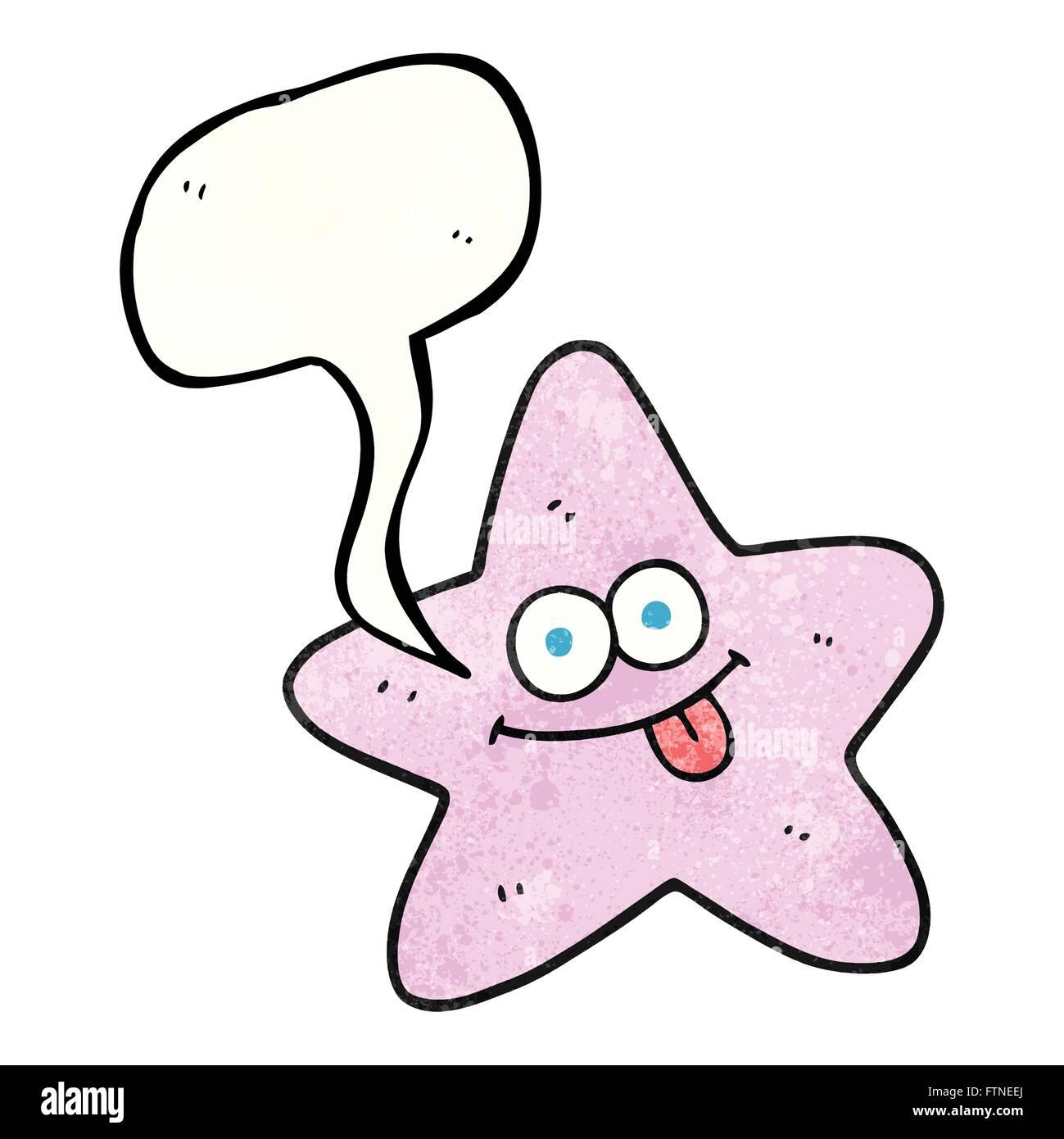 freehand speech bubble textured cartoon starfish Stock Vector Image ...