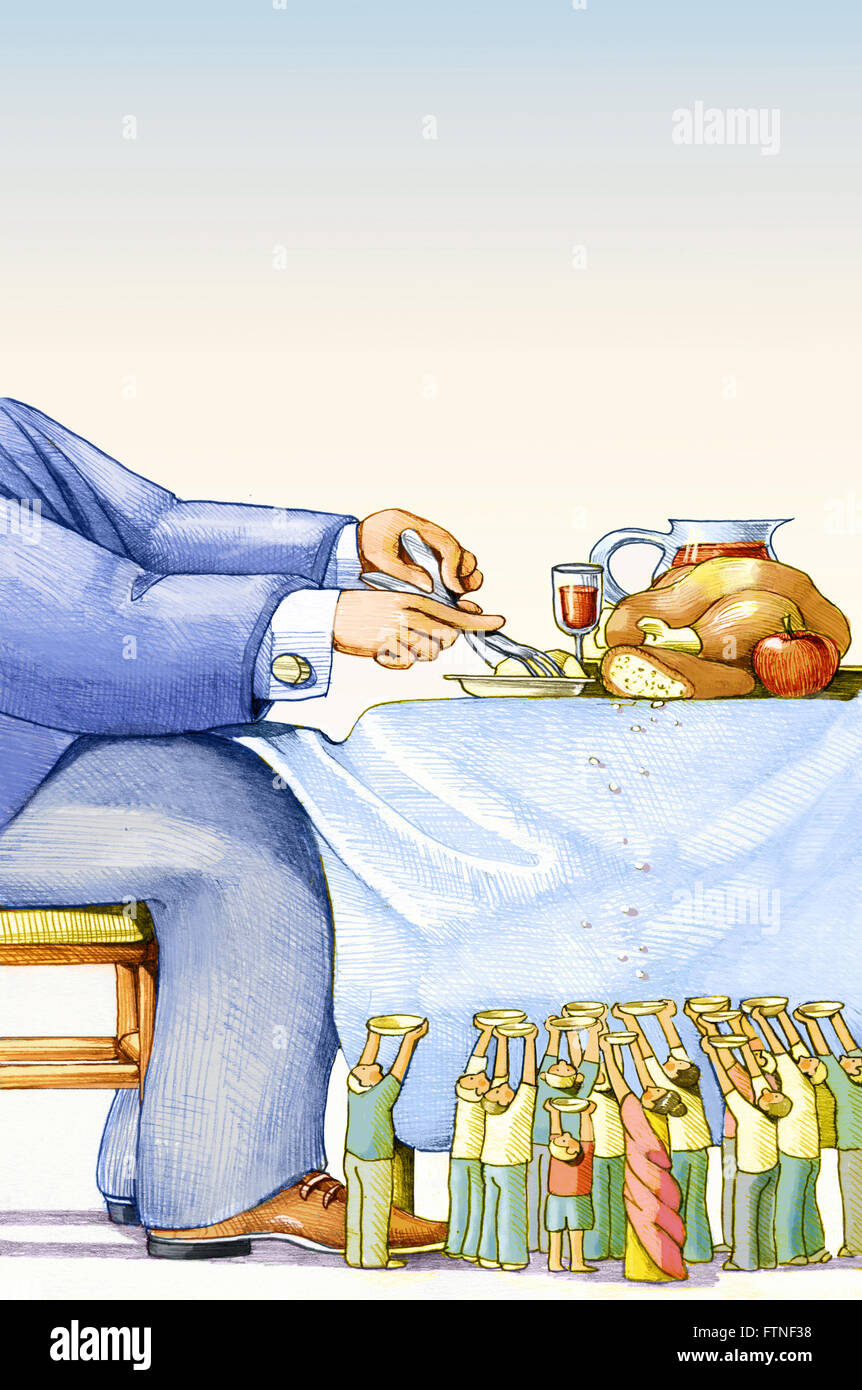 Food inequality cartoon hi-res stock photography and images - Alamy