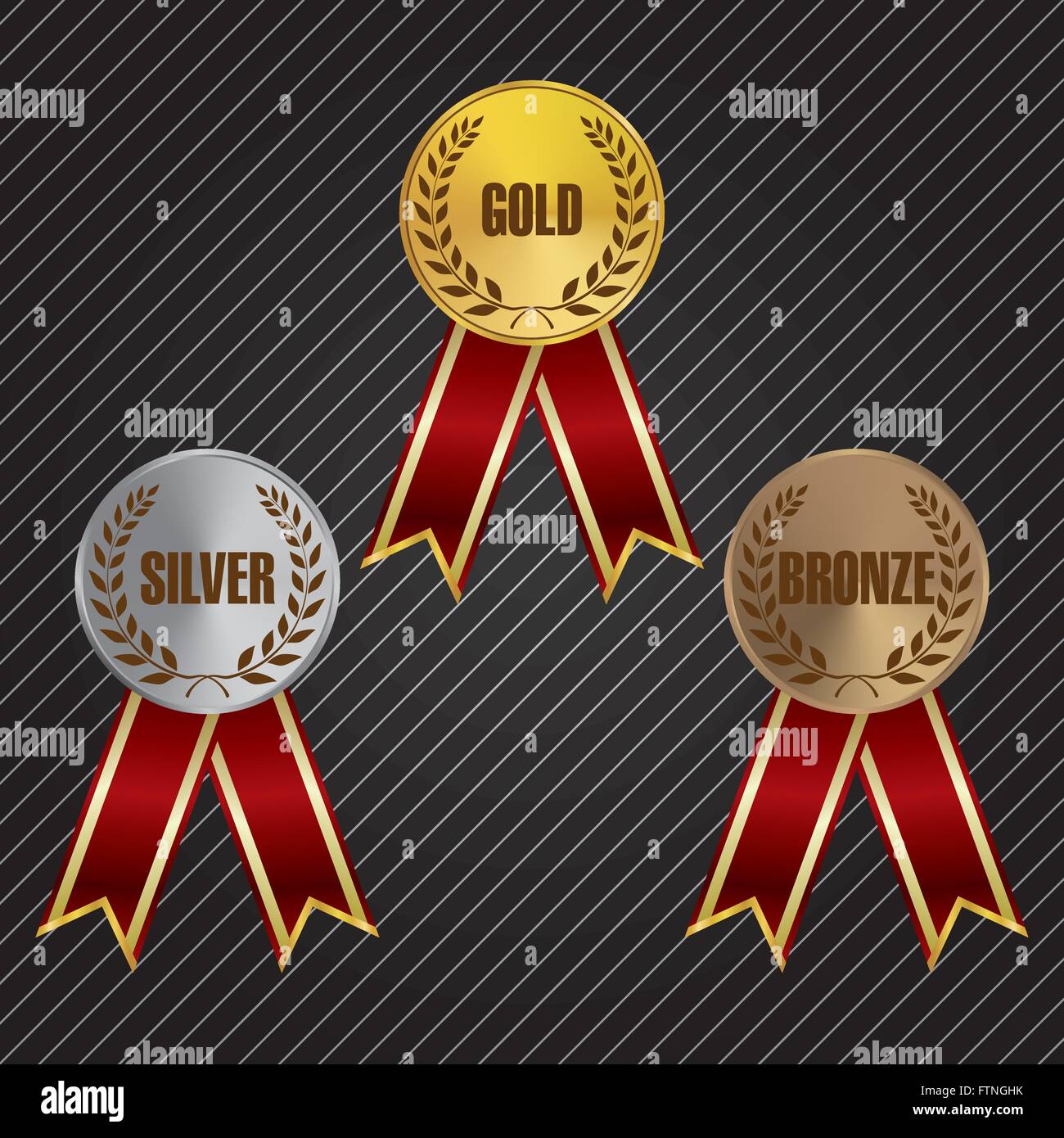 Gold sign medal ribbons hi-res stock photography and images - Alamy
