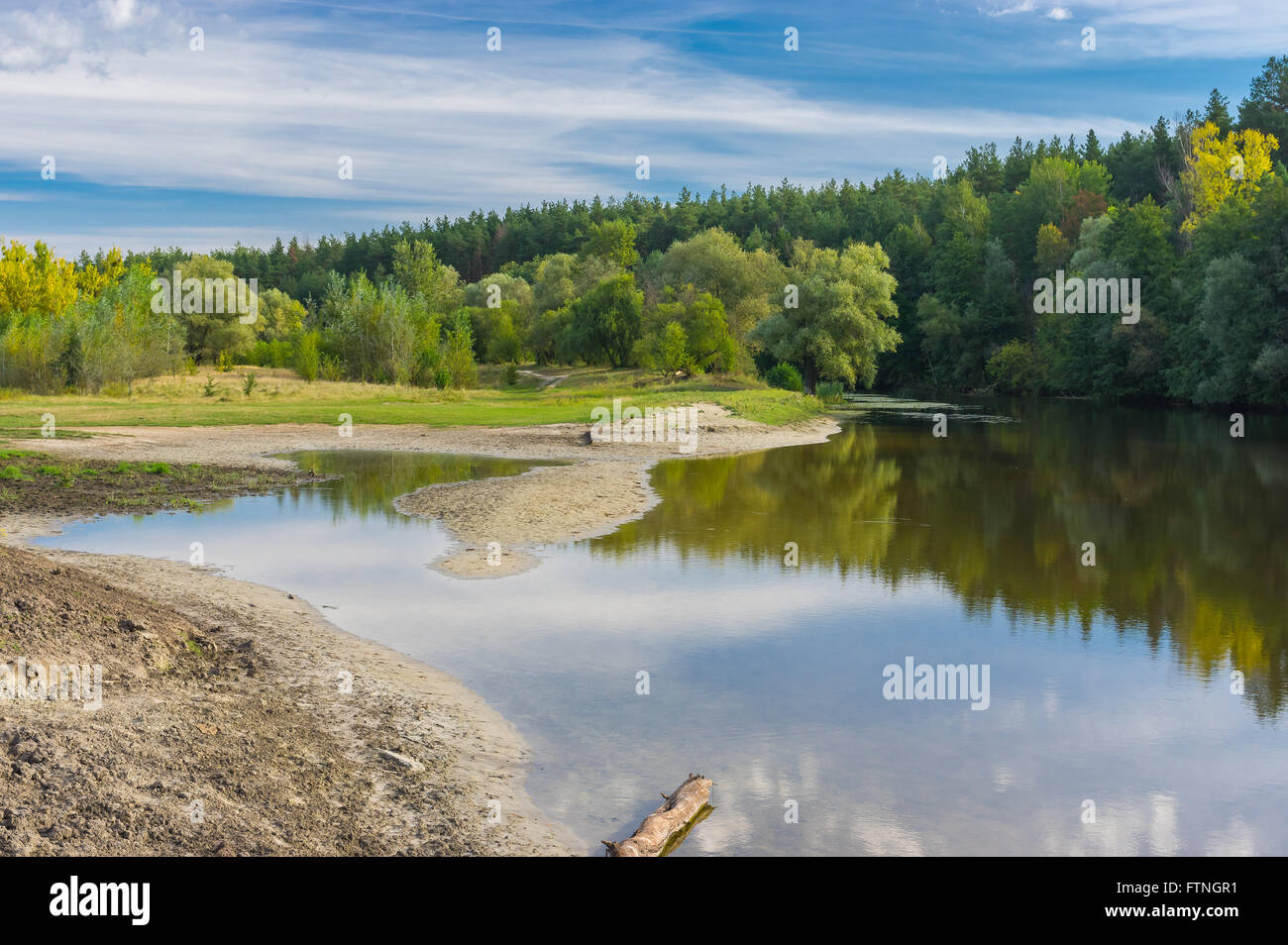 Seasonal landscape with Vorskla river in central Ukraine Stock Photo ...