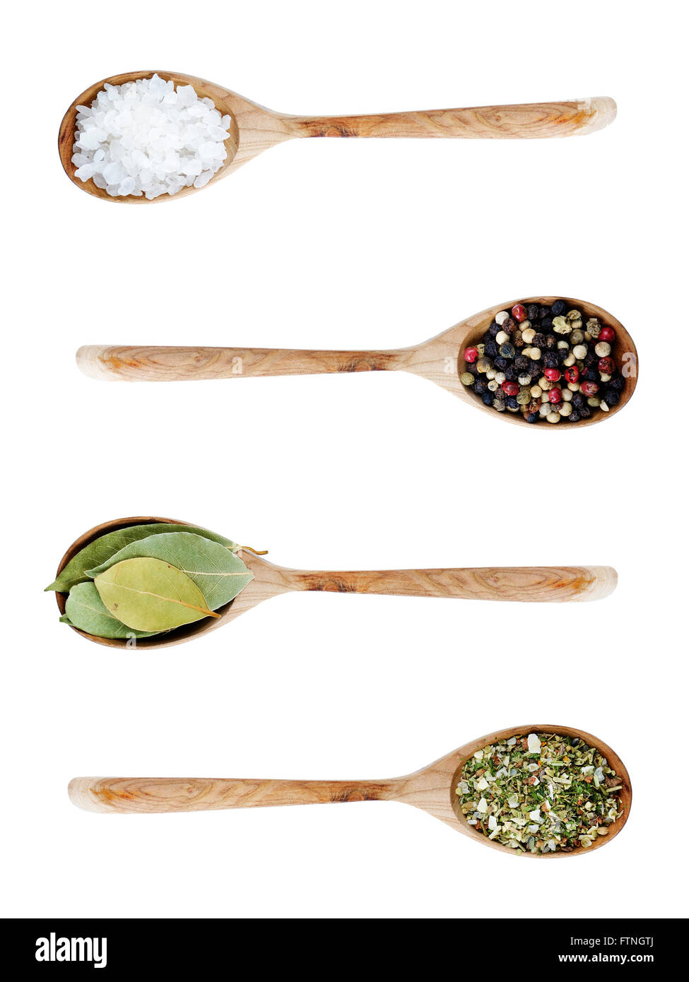 Different kinds of seasoning in the spoons Stock Photo - Alamy