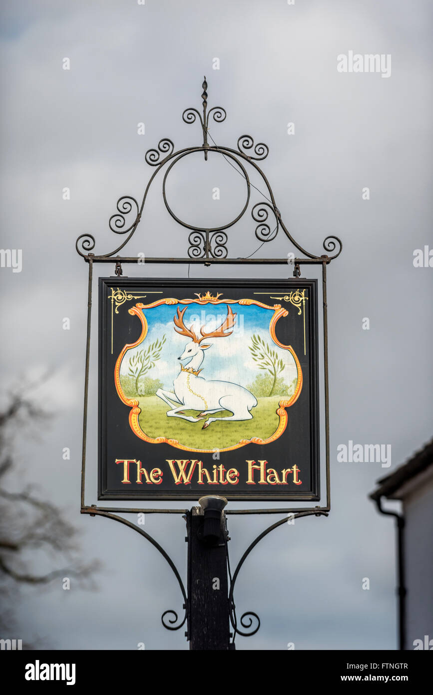 Beautiful pub sign for 18th century coaching house The White Hart in ...