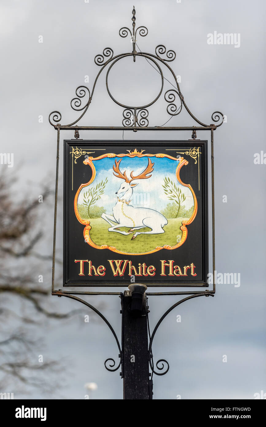 Beautiful pub sign for 18th century coaching house The White Hart in ...