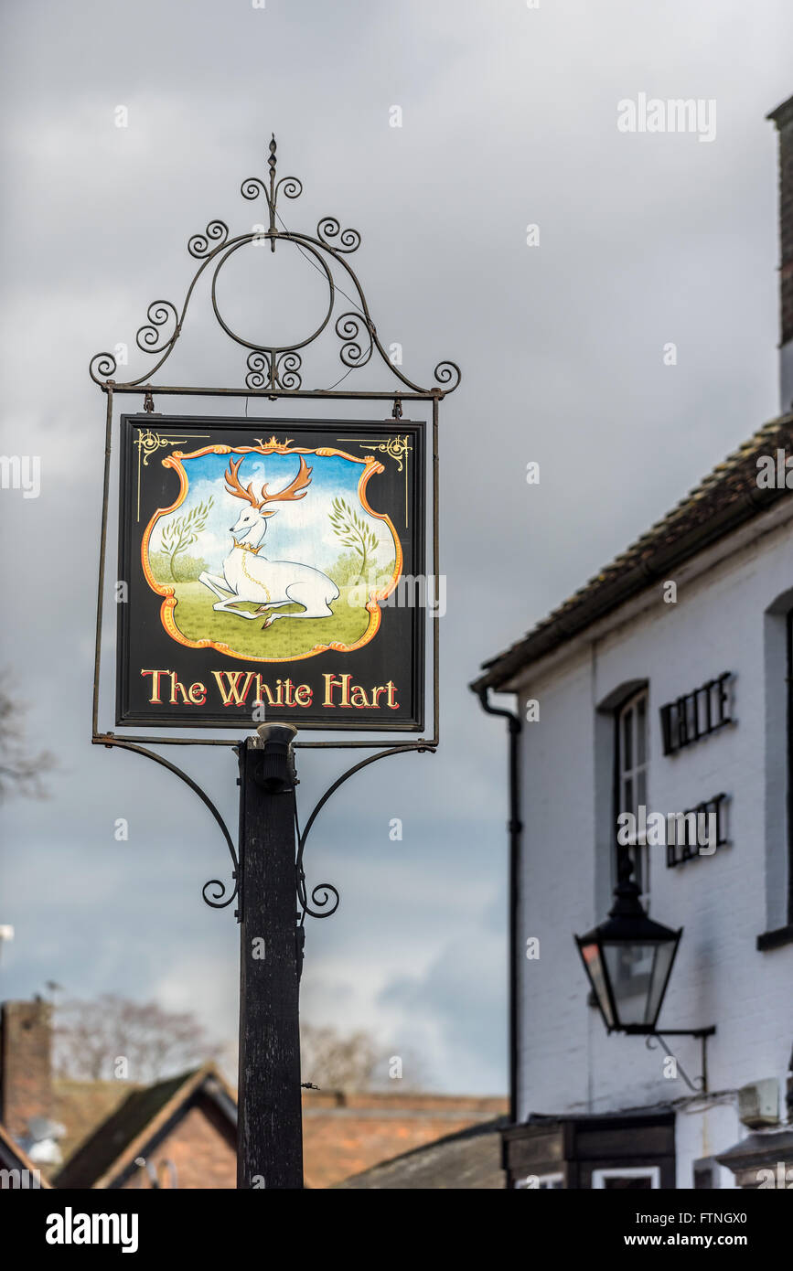Beautiful pub sign for 18th century coaching house The White Hart in ...