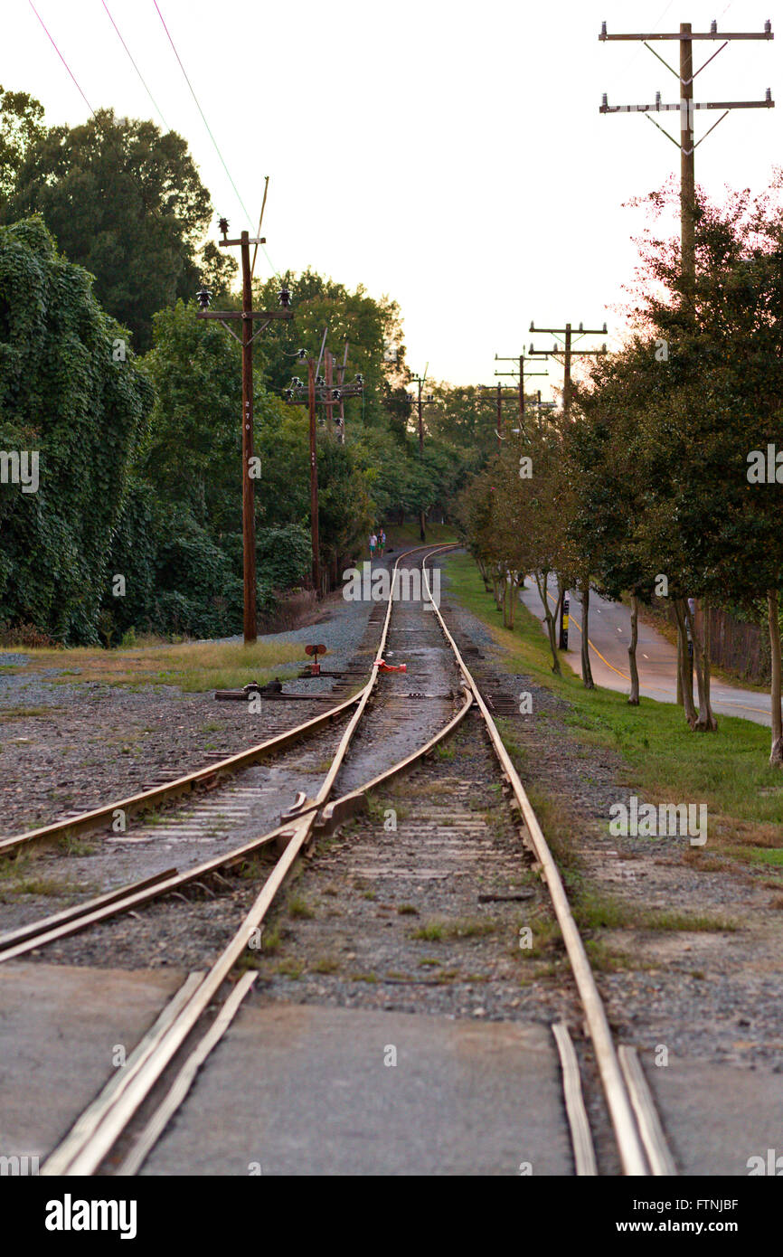 Railroad tracks in Chapel Hill North Carolina USA NC Stock Photo - Alamy