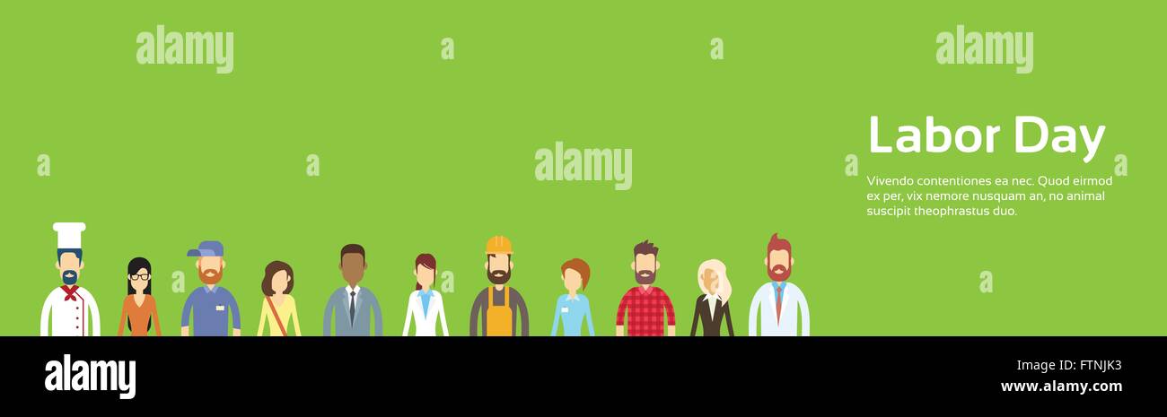 People Group, Different Profession, Labor Day May Holiday Banner With ...